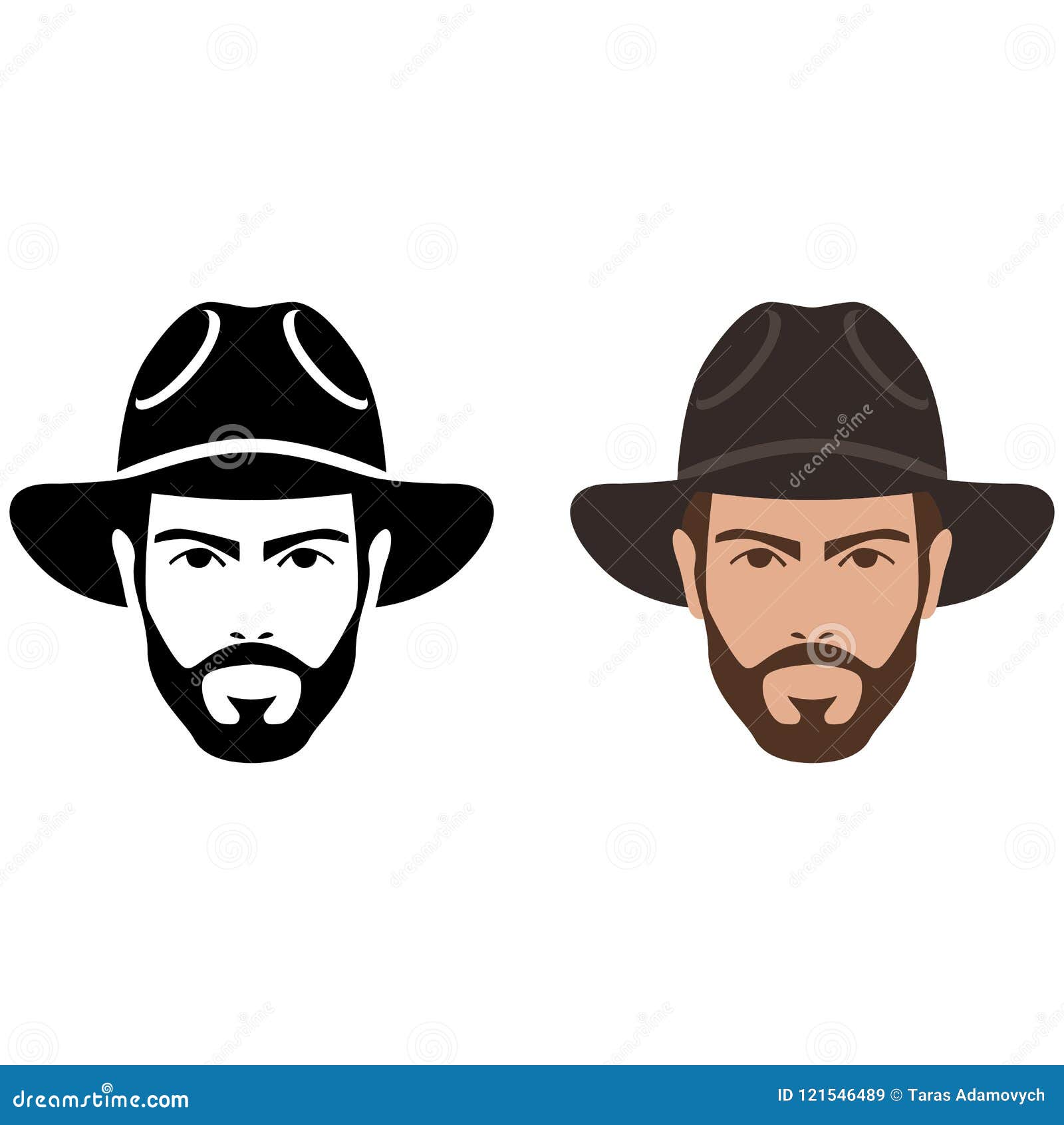 Man in Hat Vector Illustration Flat Style Stock Vector - Illustration ...