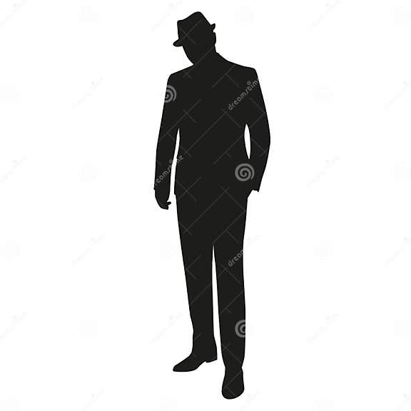 Man in Hat, Vector Silhouette Stock Vector - Illustration of polite ...