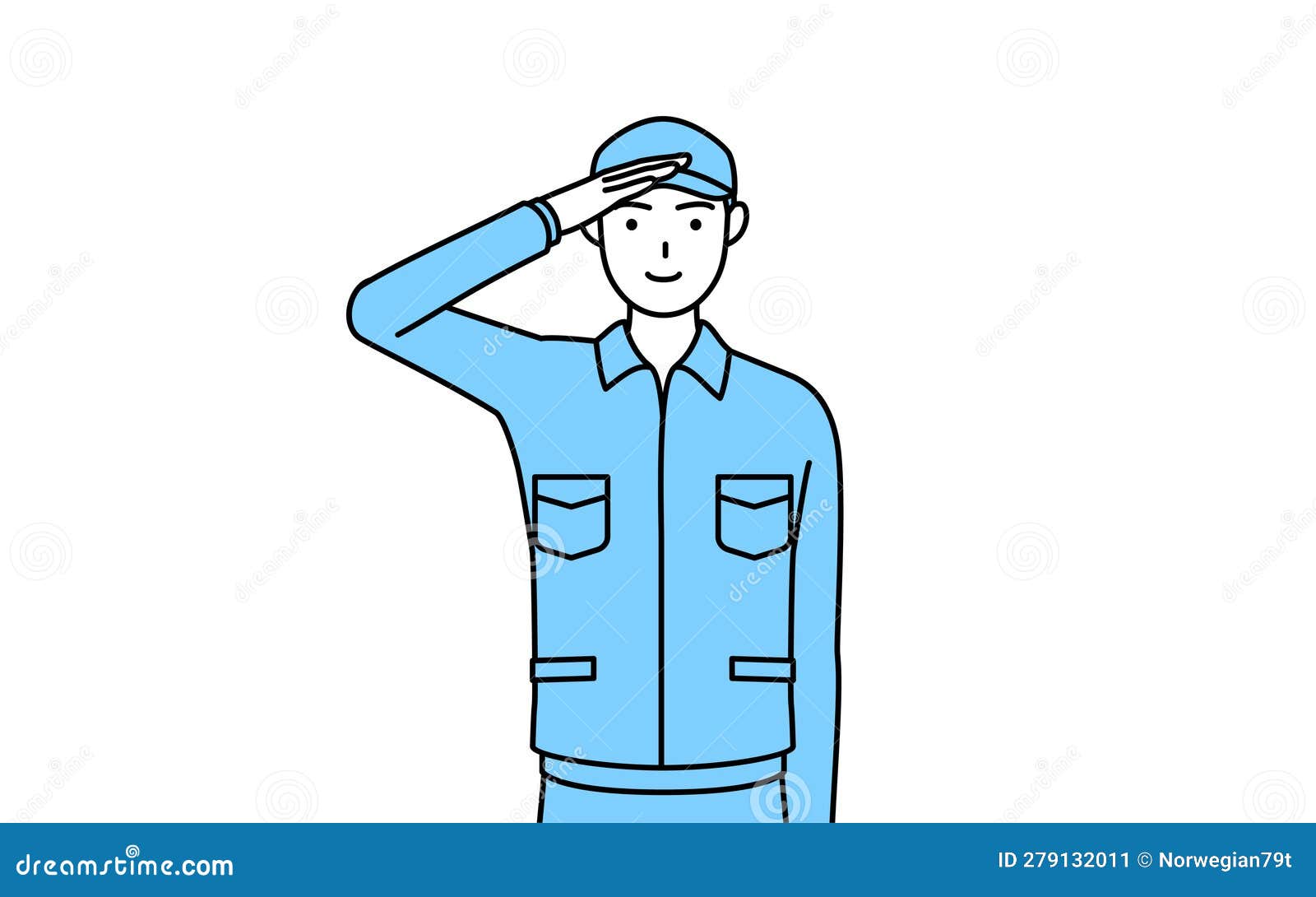 Man in Hat and Work Clothes Making a Salute Stock Vector - Illustration ...