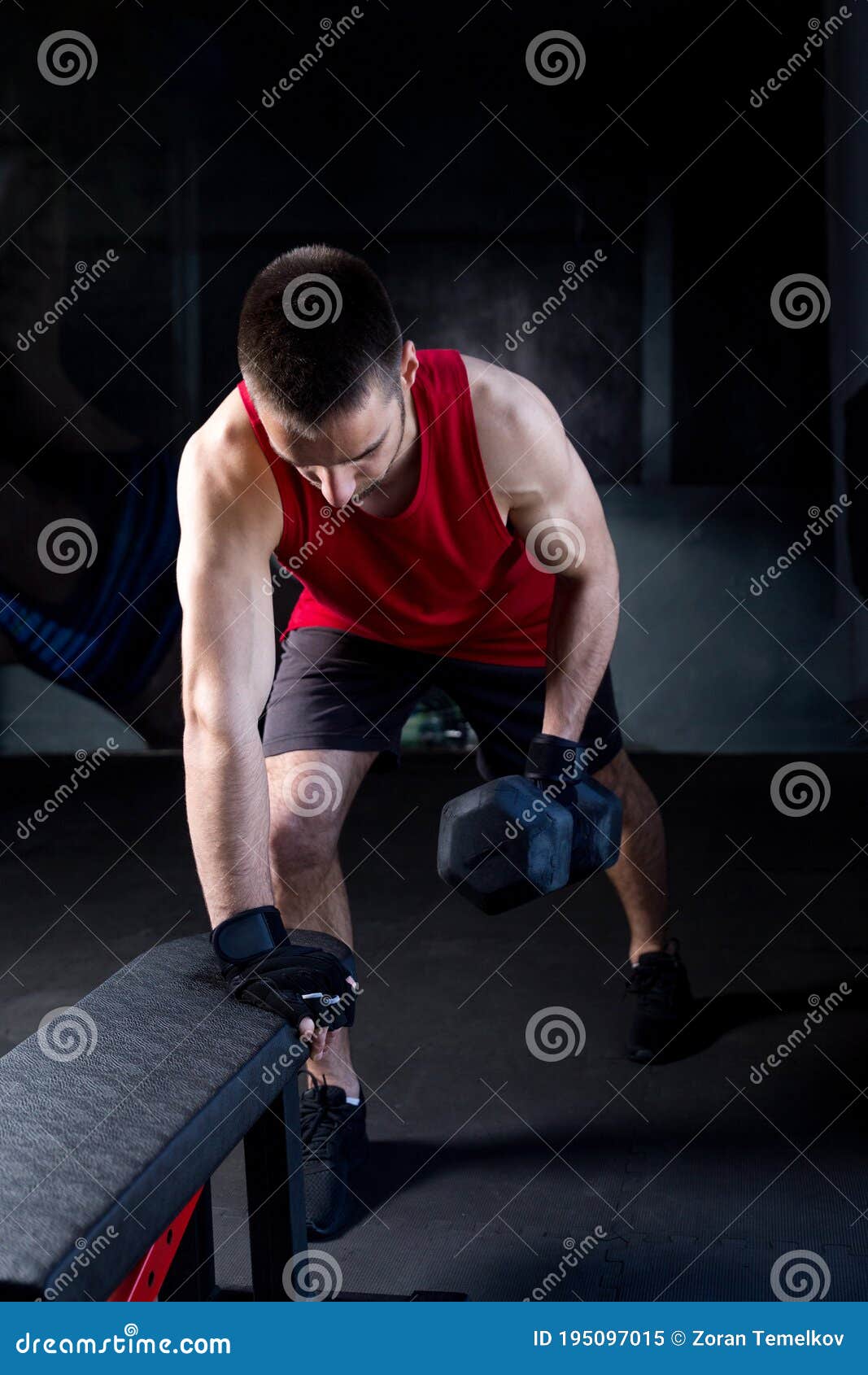 Man Doing Exercises in the Gum Stock Image - Image of push, model ...