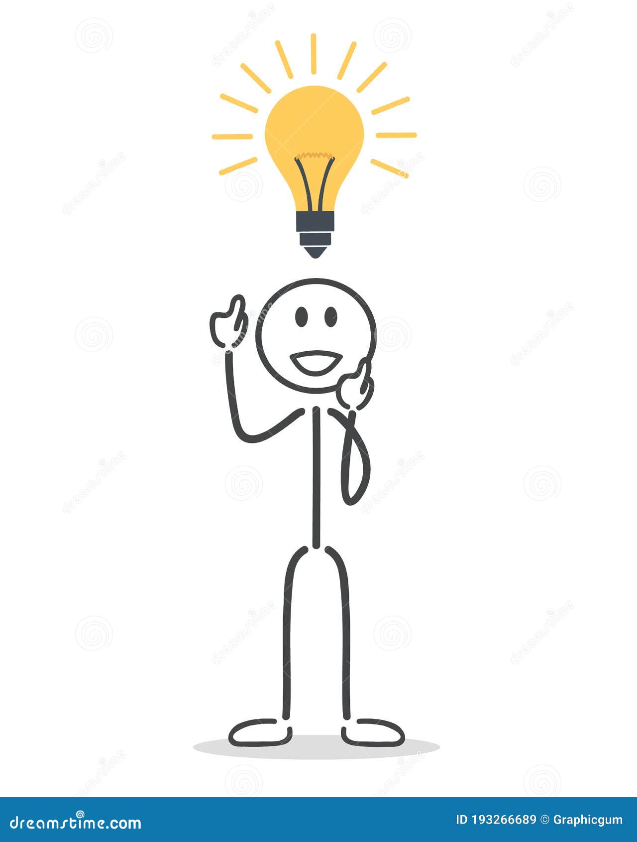 Good Idea Stick Man Cartoon Figure Stock Vector - Illustration of ...
