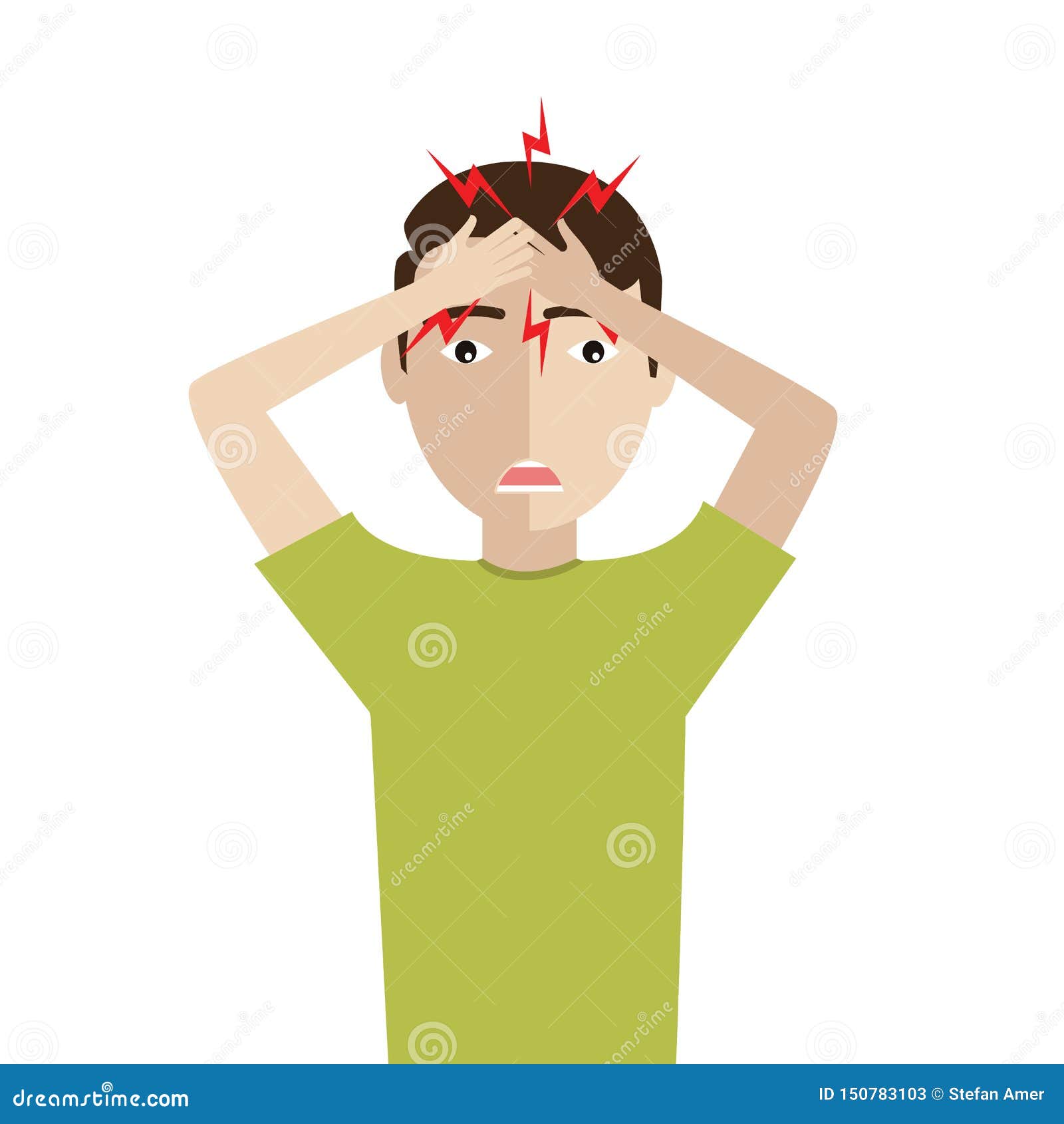 Headache Pain Flat Infographics Cartoon Vector | CartoonDealer.com ...