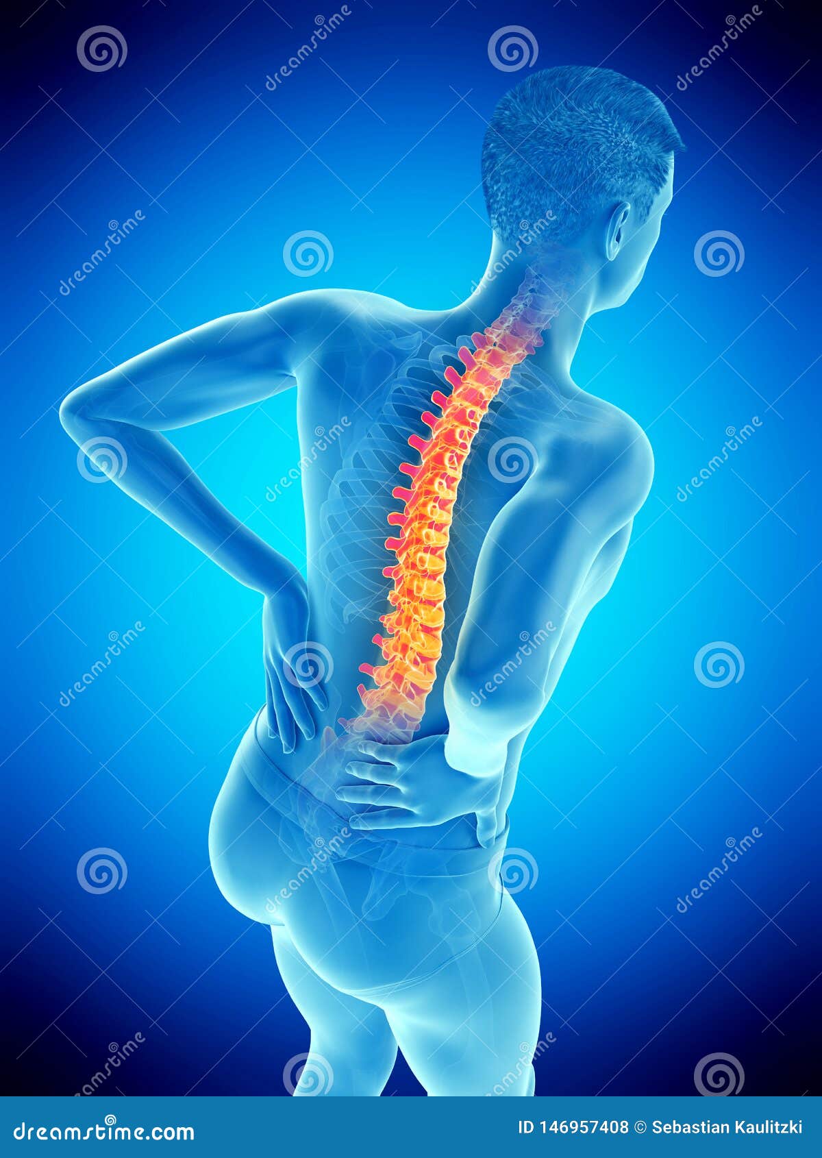 Spine With Acute Pain Colored Icon. Danger Of Vertebral Column Disease ...