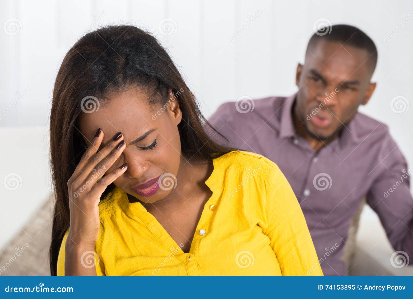 Man Having Argument with Woman Stock Image - Image of room, hurt: 74153895