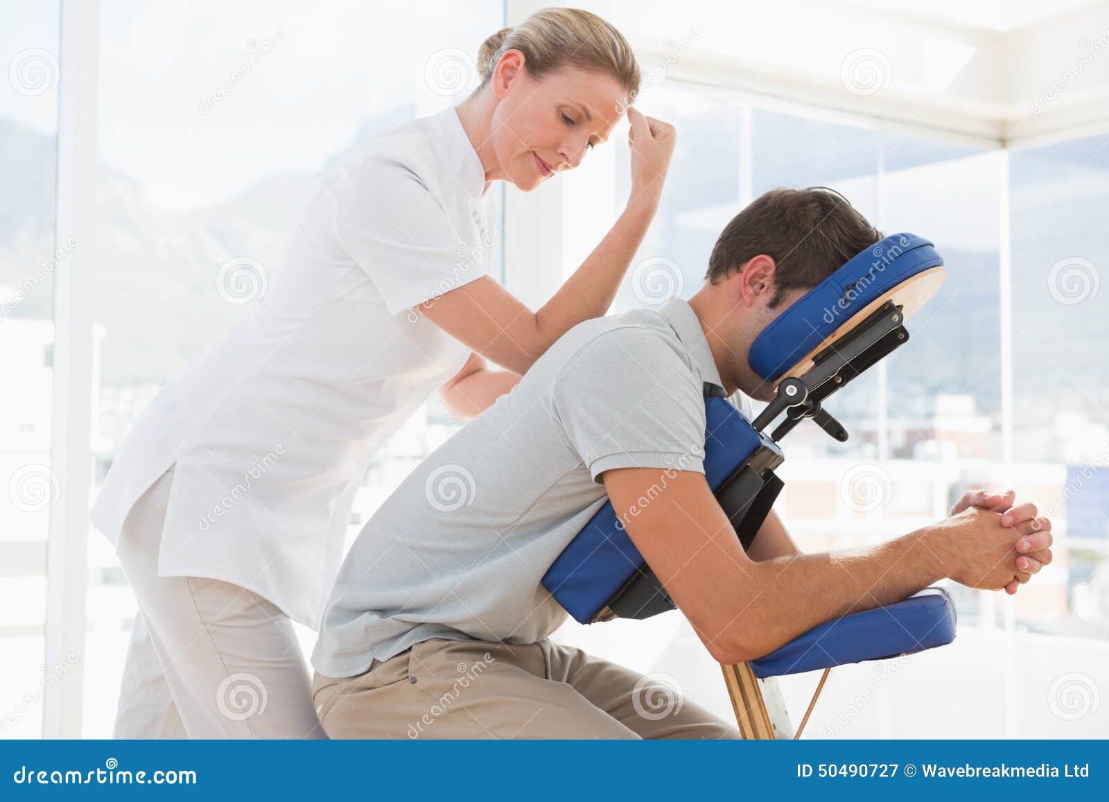 Man having back massage stock image. Image of rubbing - 50490727
