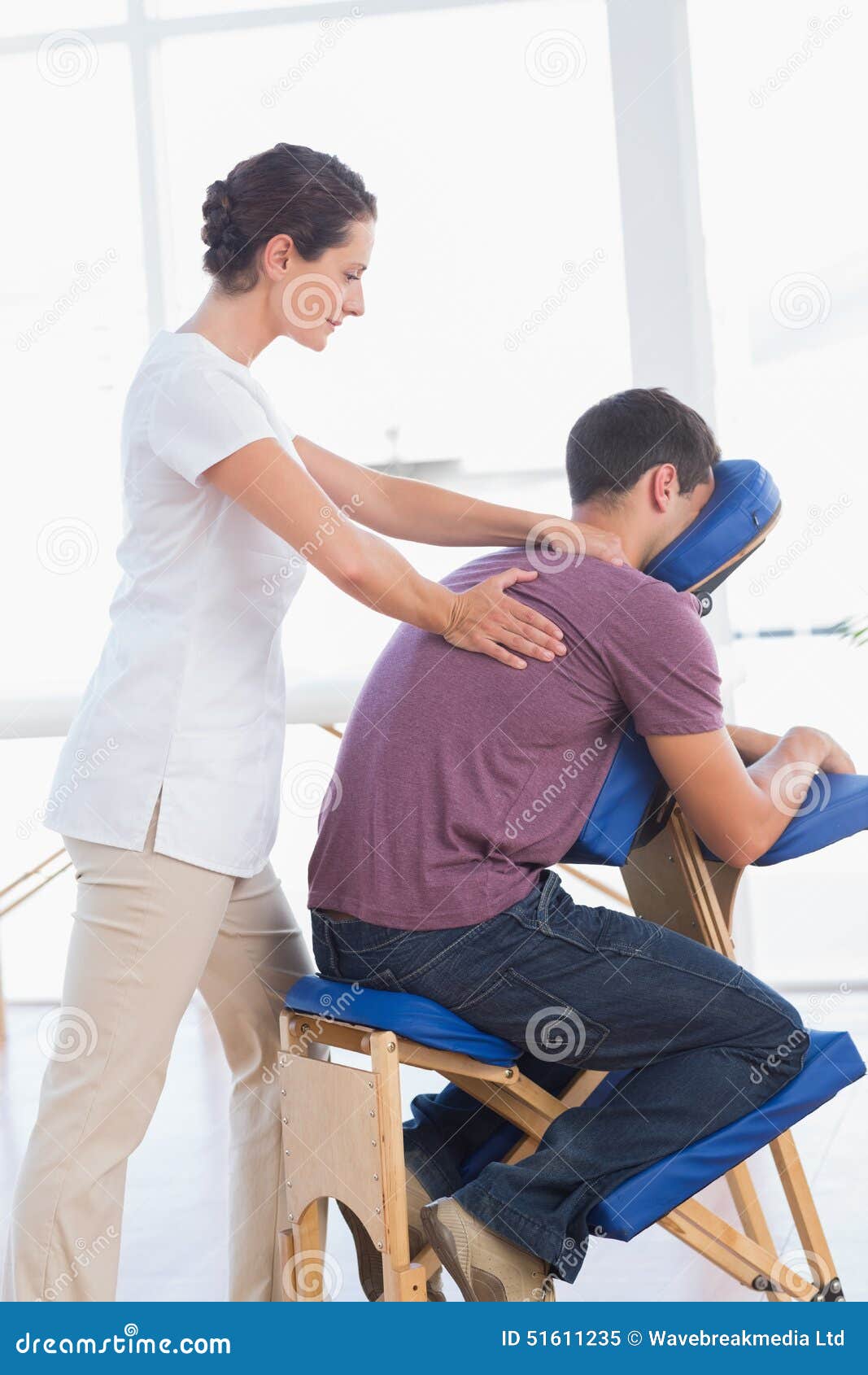 Man having back massage stock image. Image of male, office - 51611235