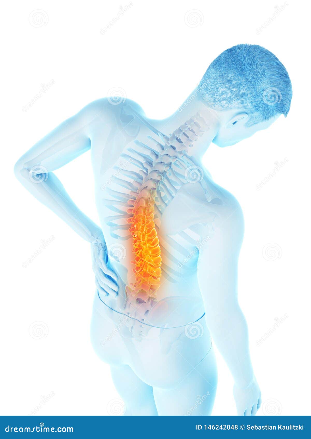 A man having backache stock illustration. Illustration of science ...