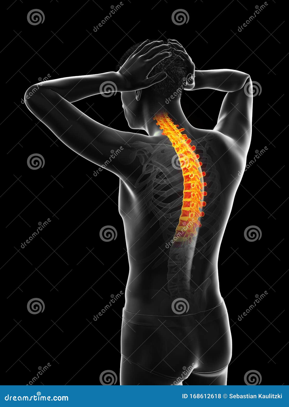 A man having a backache stock illustration. Illustration of injury ...