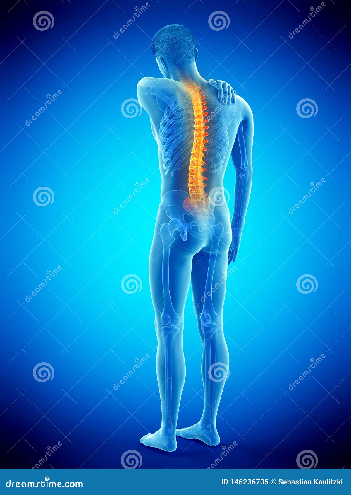 A man having a backache stock illustration. Illustration of graphic ...