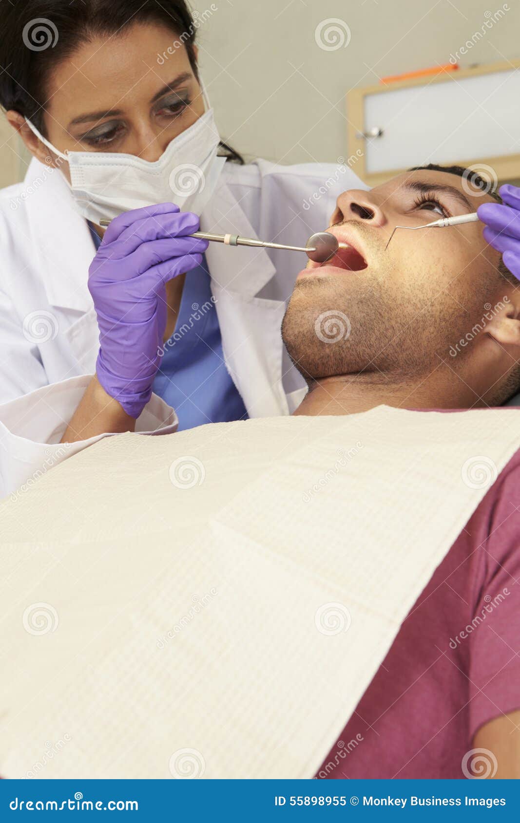 Man Having Check Up at Dentists Surgery Stock Image - Image of hygiene ...