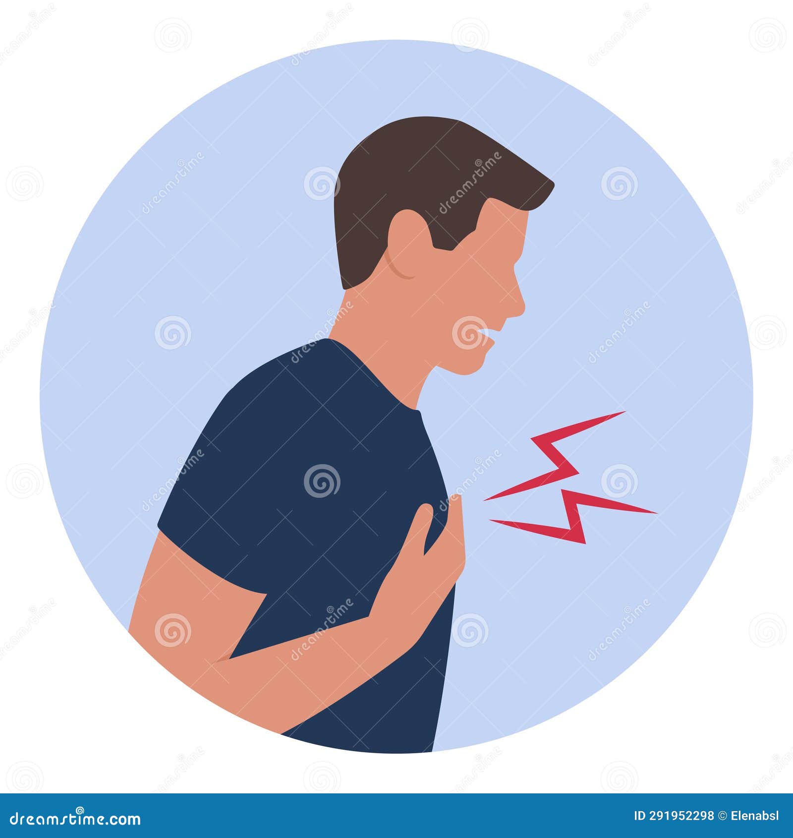 Man having chest pain icon stock vector. Illustration of tachycardia ...