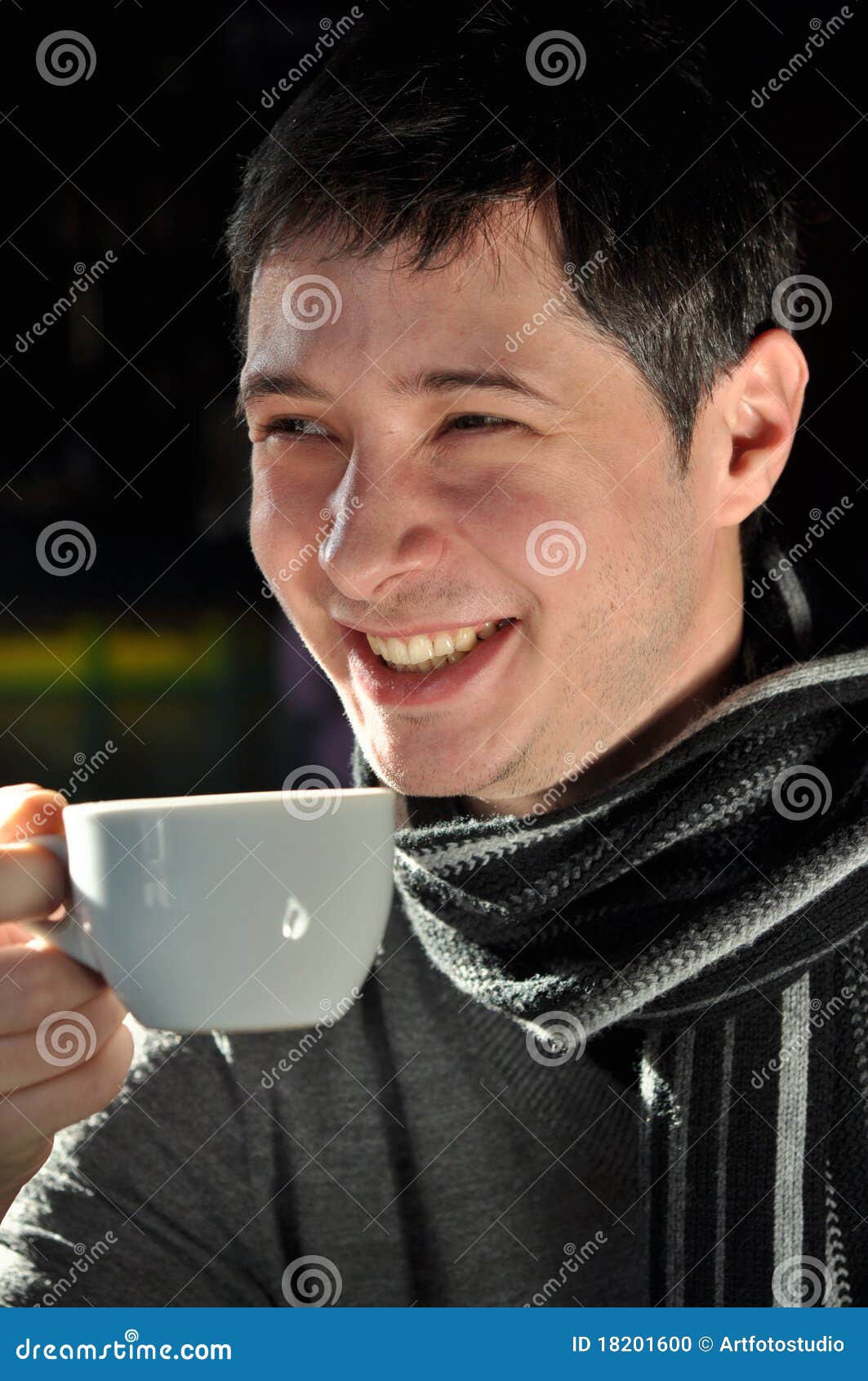 Man having coffee stock photo. Image of male, beverage - 18201600