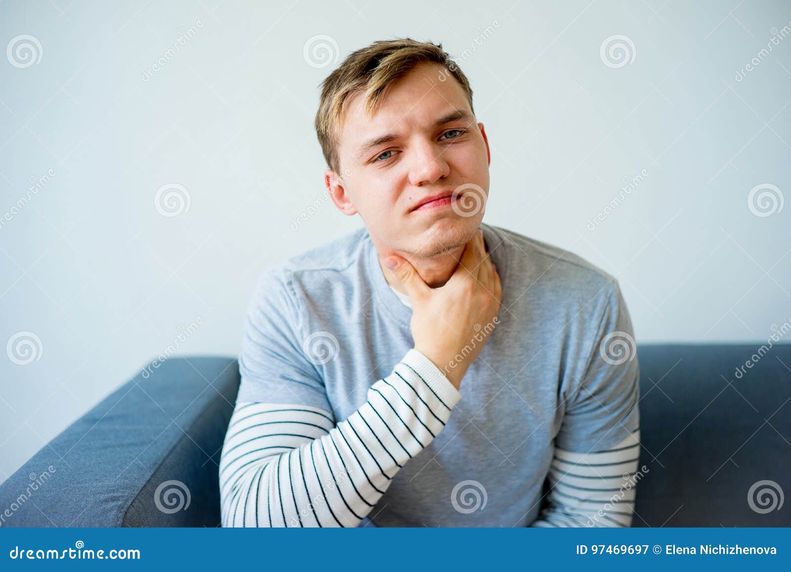 Man having cold stock image. Image of contagious, adult - 97469697