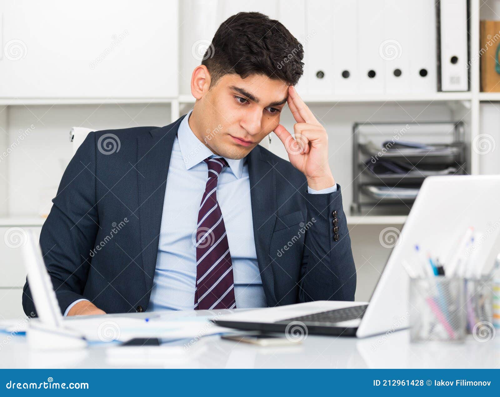 Man is Having Complicated Issue in Project Stock Photo - Image of ...