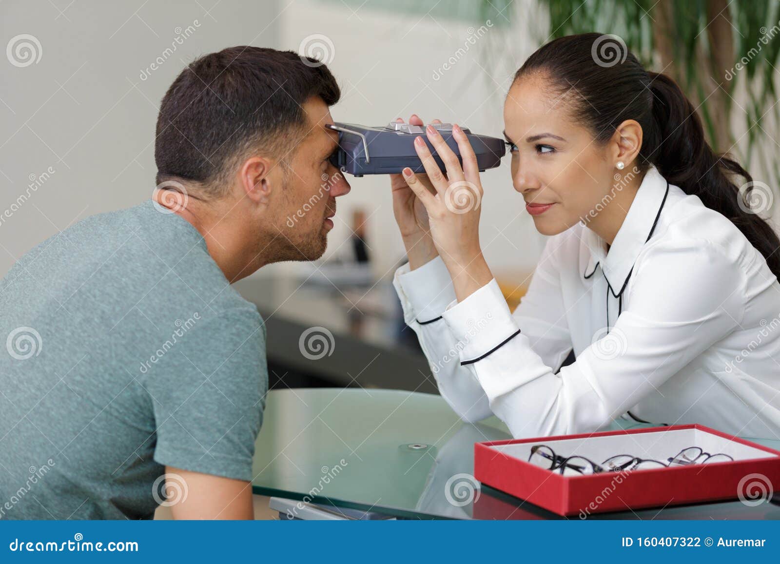 Man Having Eye Test at Optometrist Stock Photo - Image of optic, people ...