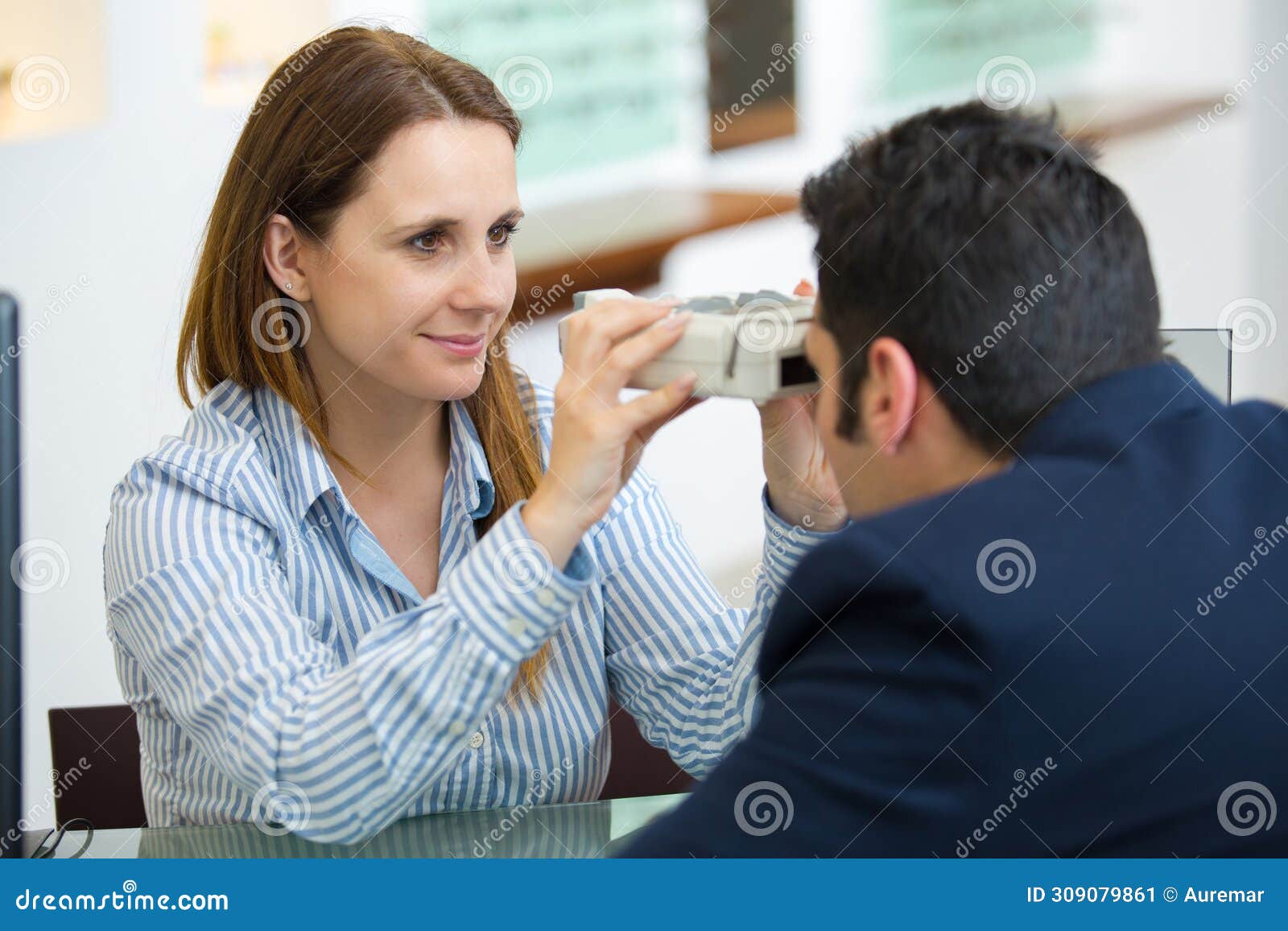 Man Having Eye Test with Slit Lamp Stock Image - Image of diagnostic ...