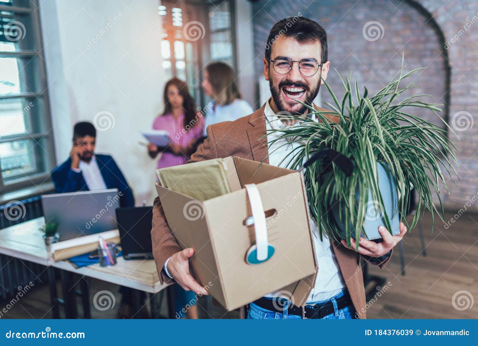 Man Having First Working Day Getting in Modern Office Stock Image ...