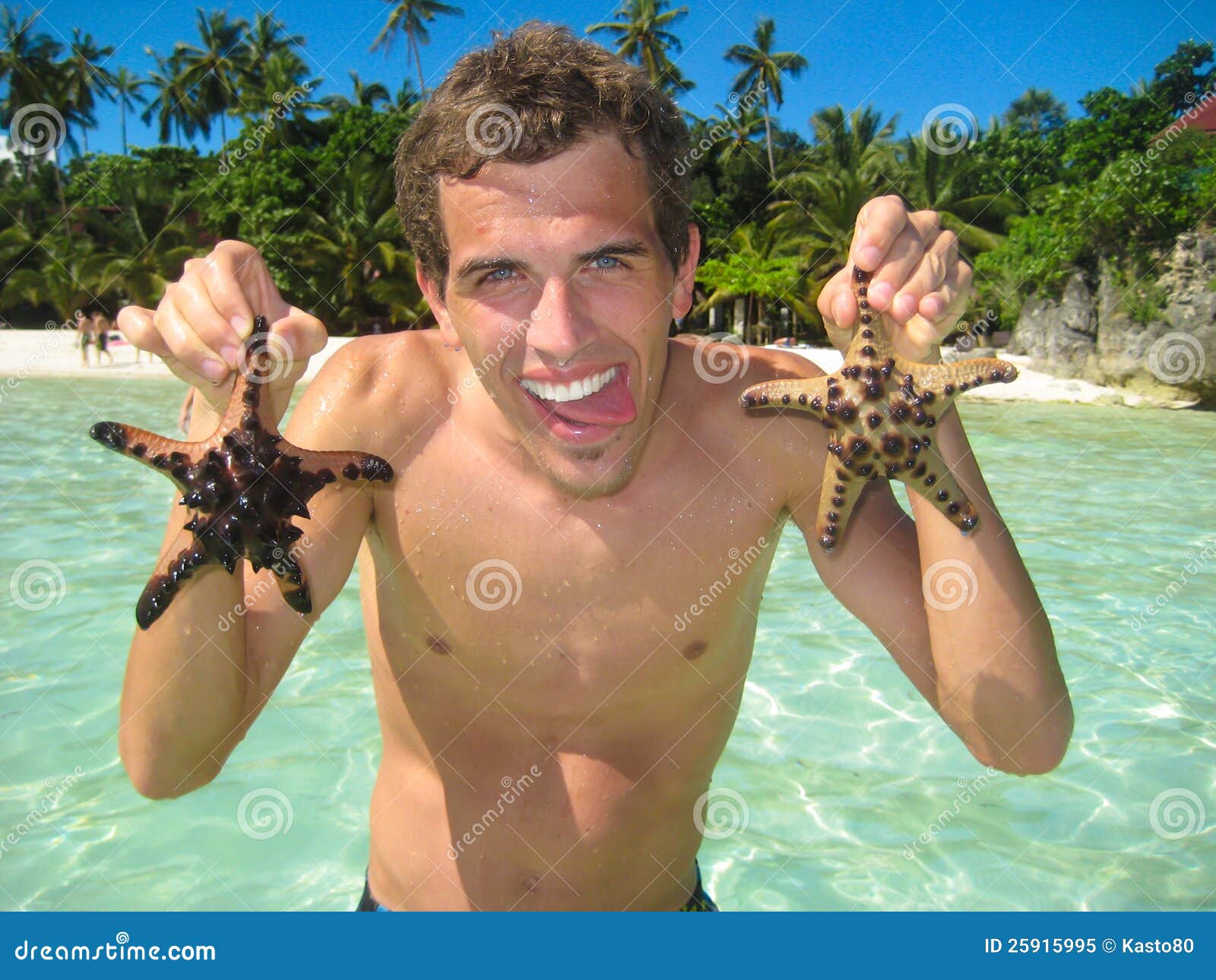 Man Having Fun on the Beach. Stock Image - Image of sand, male: 25915995