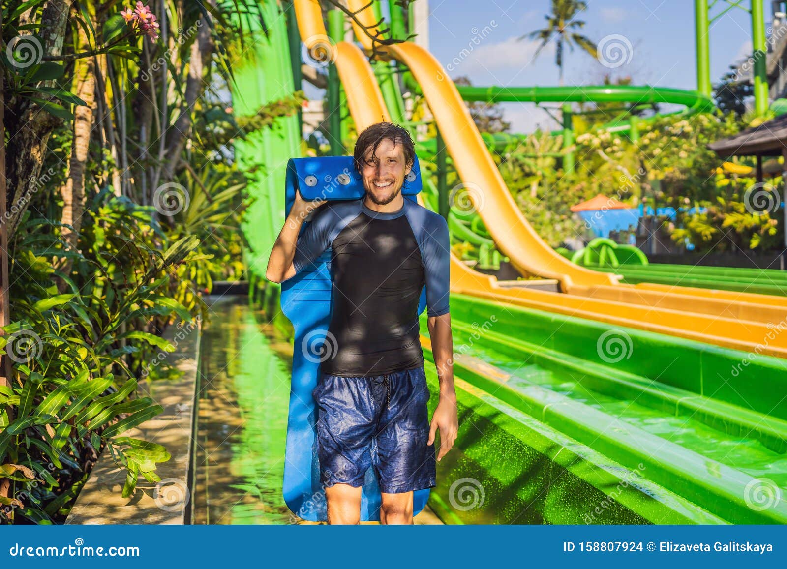 Man Having Fun at the Water Park Stock Photo - Image of people, play ...