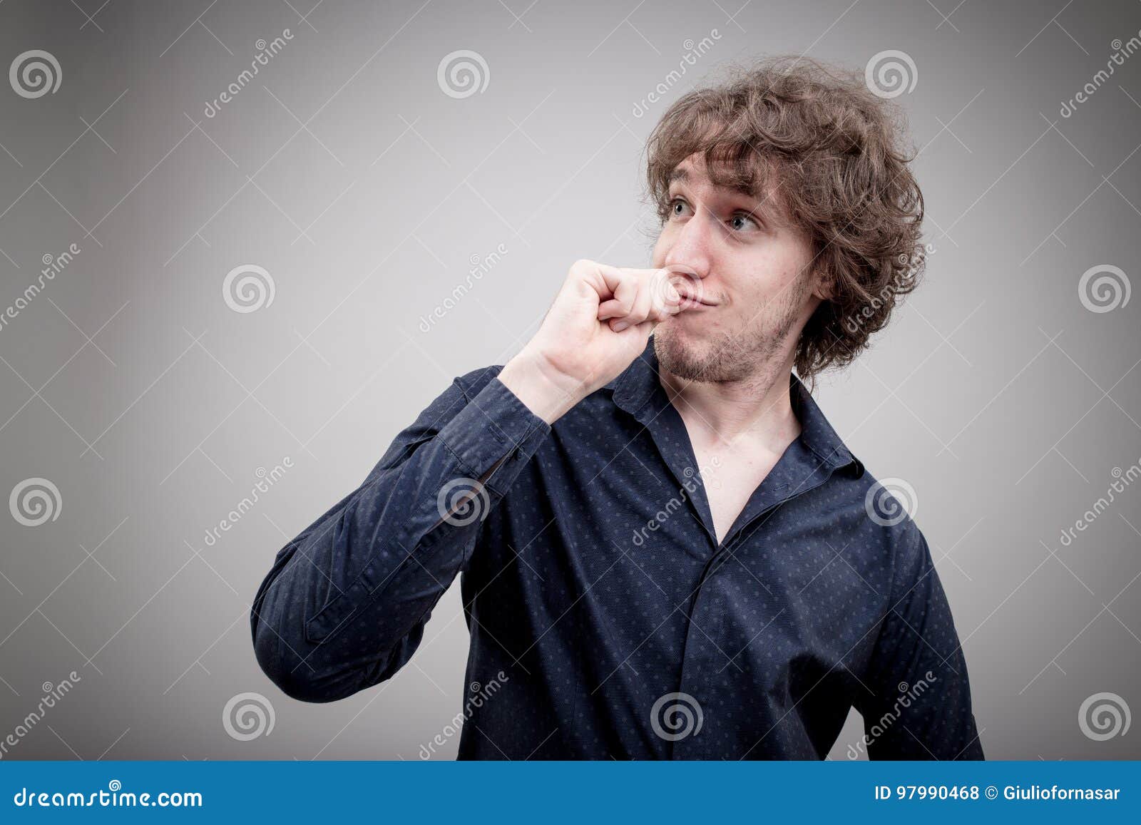 Man Having a Good Idea Funny Expression Stock Photo - Image of wall ...