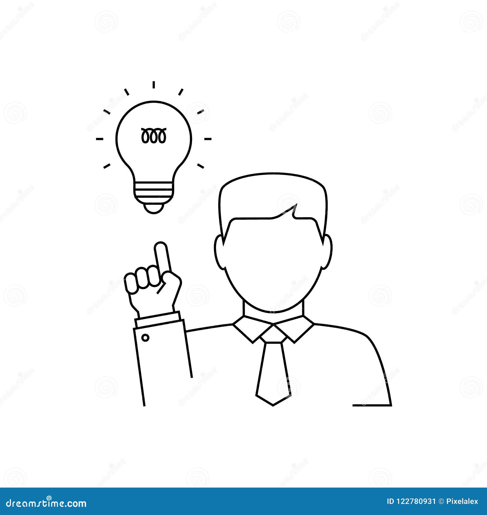 Man having a good idea stock vector. Illustration of flat - 122780931