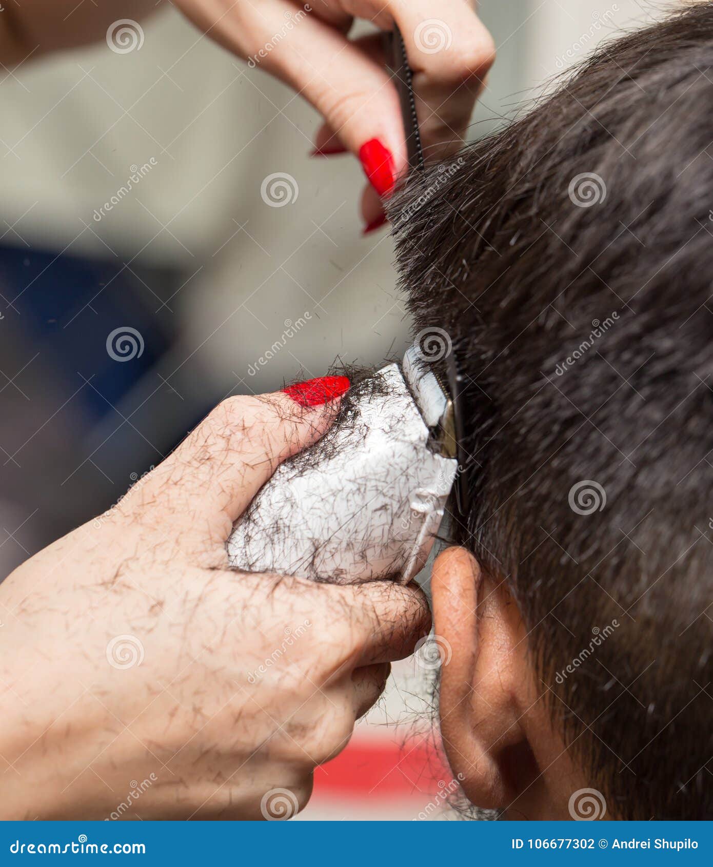 Man Having a Haircut with a Hair Clippers Stock Photo - Image of beauty ...