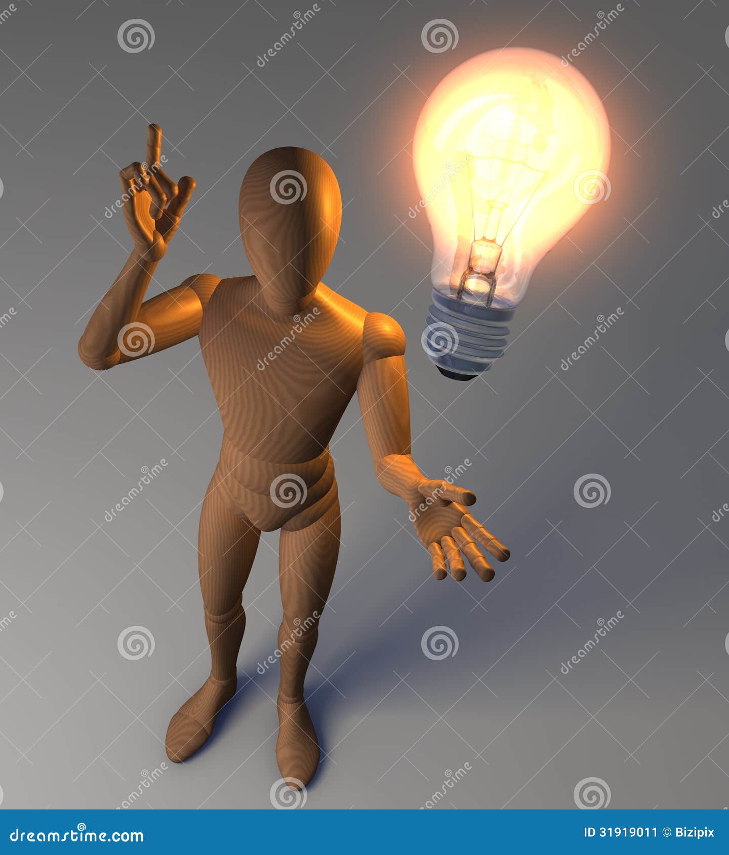 Man having an idea stock illustration. Illustration of bright - 31919011