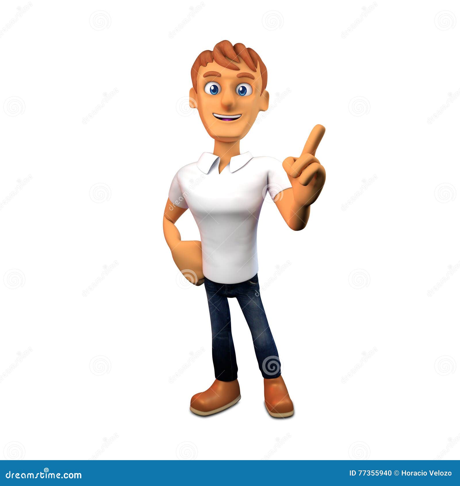 Man having idea stock illustration. Illustration of pointing - 77355940