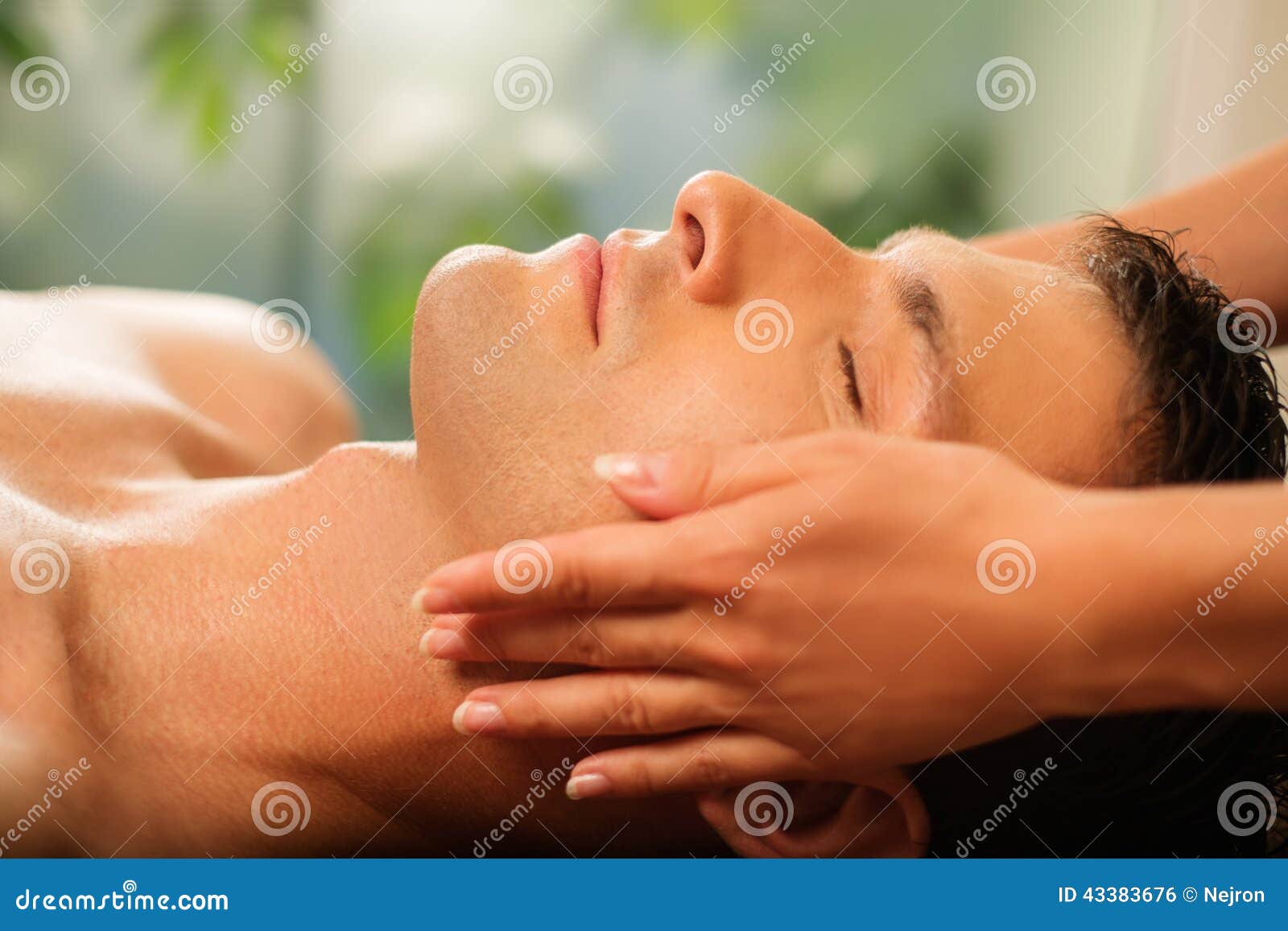 Man having massage in spa stock photo. Image of person - 43383676