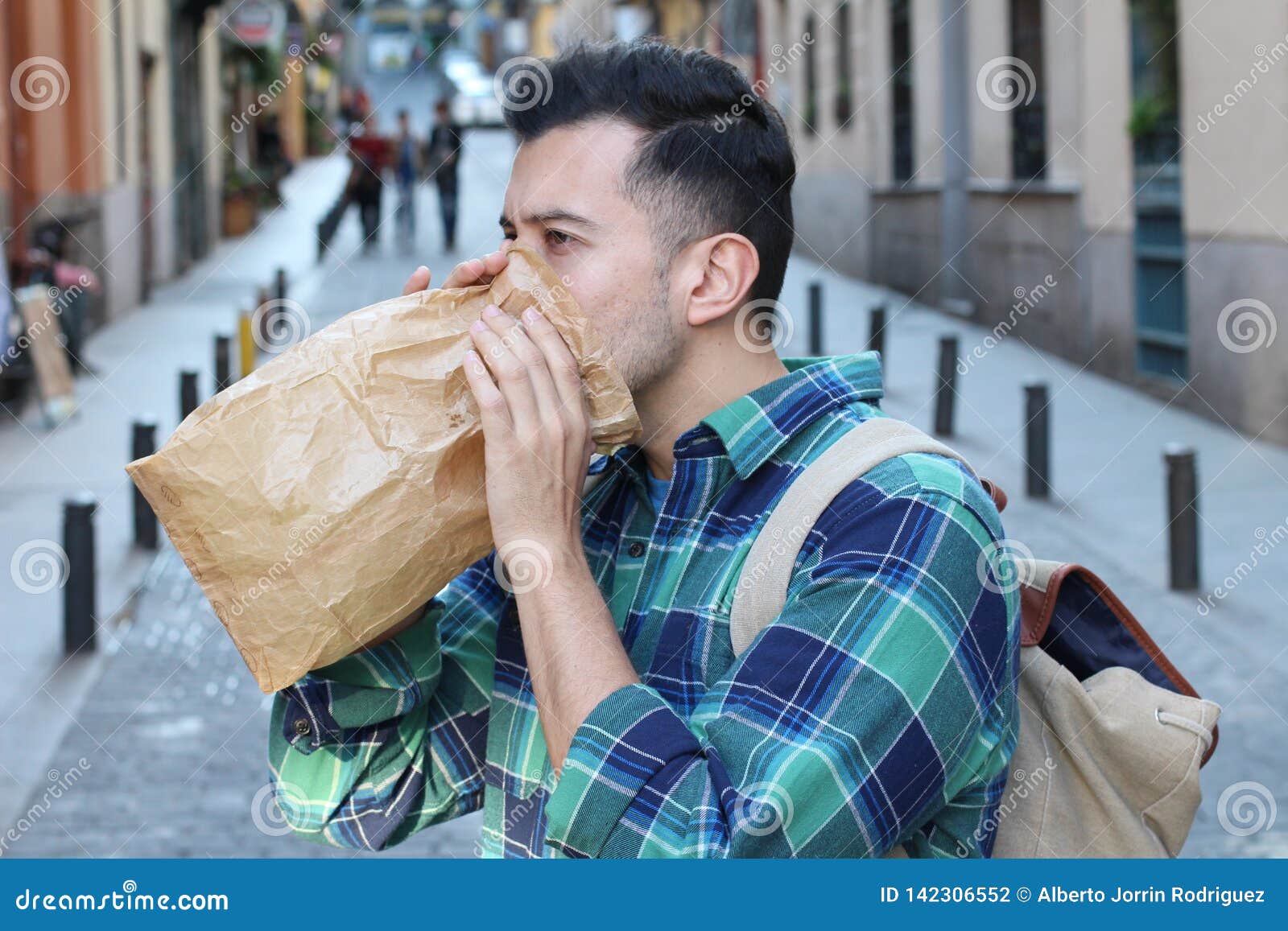 Man Having a Panic Attack in the Crowd Stock Photo - Image of attack ...