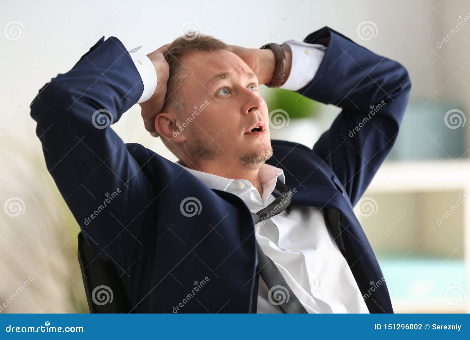 Man Having Panic Attack at Workplace in Office Stock Photo - Image of ...