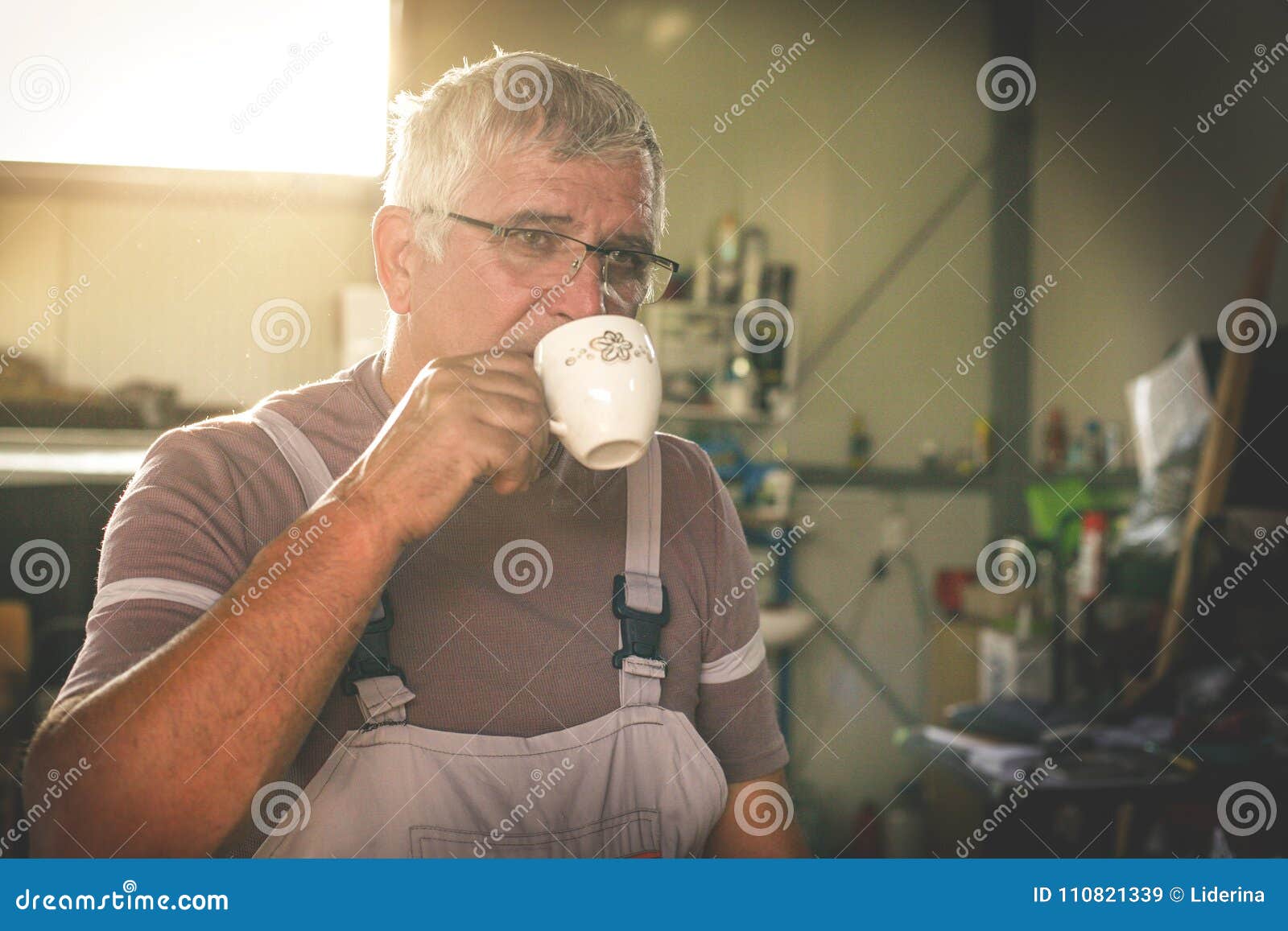 Man Having Pause after Work. Stock Image - Image of retirement, hair ...