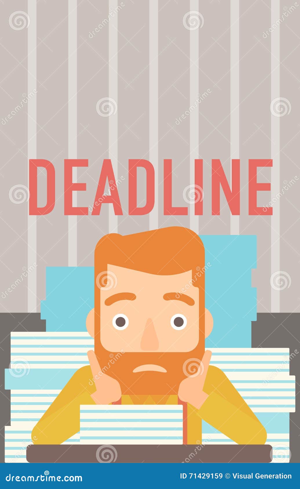 Man Having Problem with Deadline. Stock Vector - Illustration of heap ...