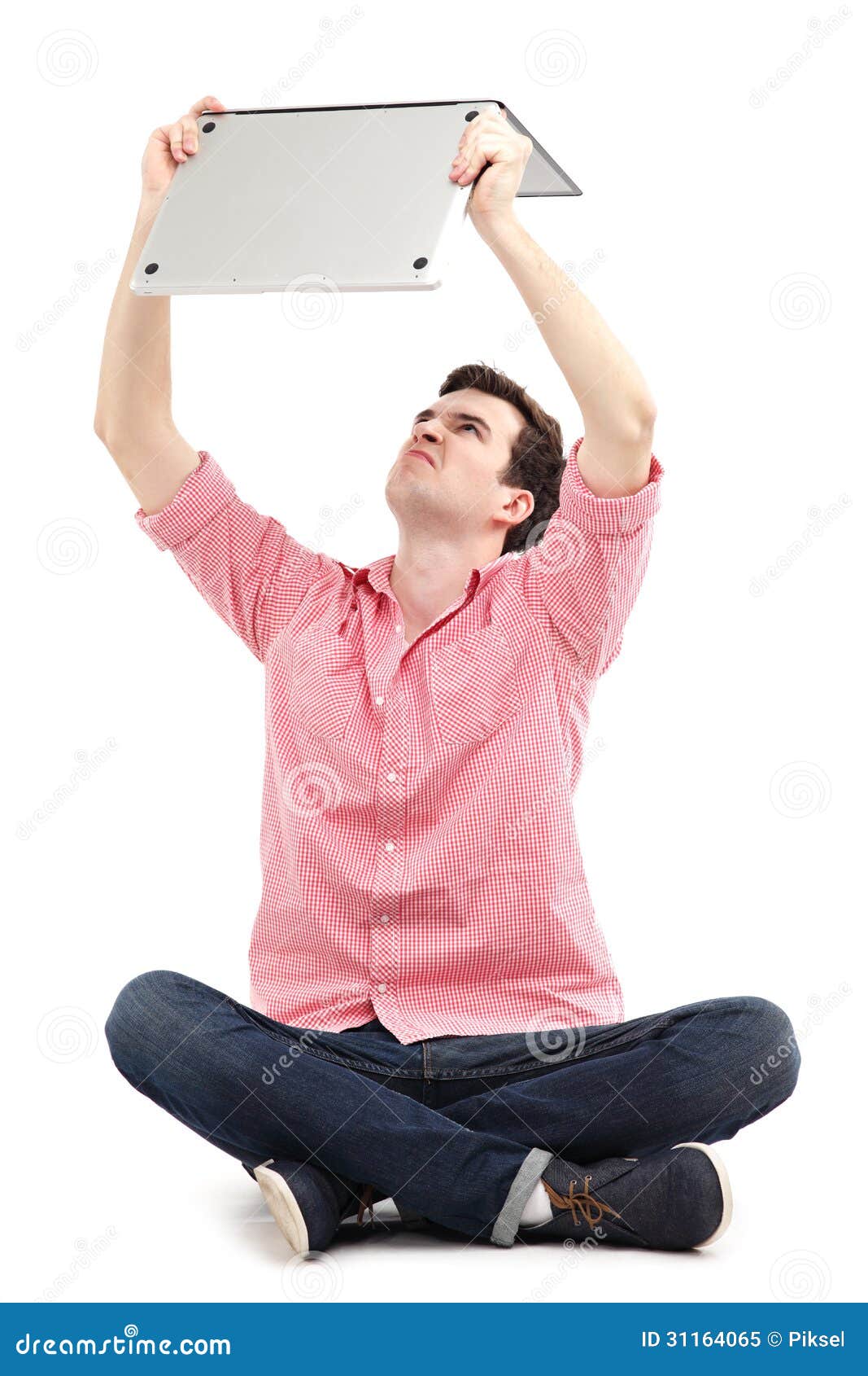 Man Having Problem with His Laptop Stock Image - Image of student ...