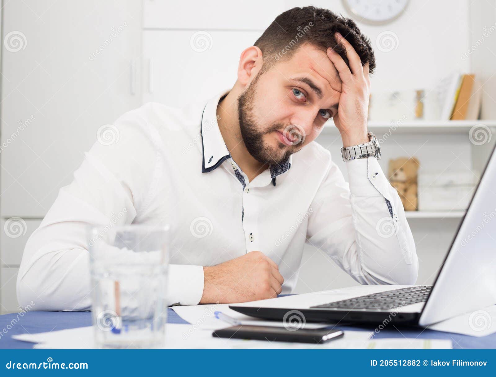 Man Having Problem in Office Stock Photo - Image of office, planning ...
