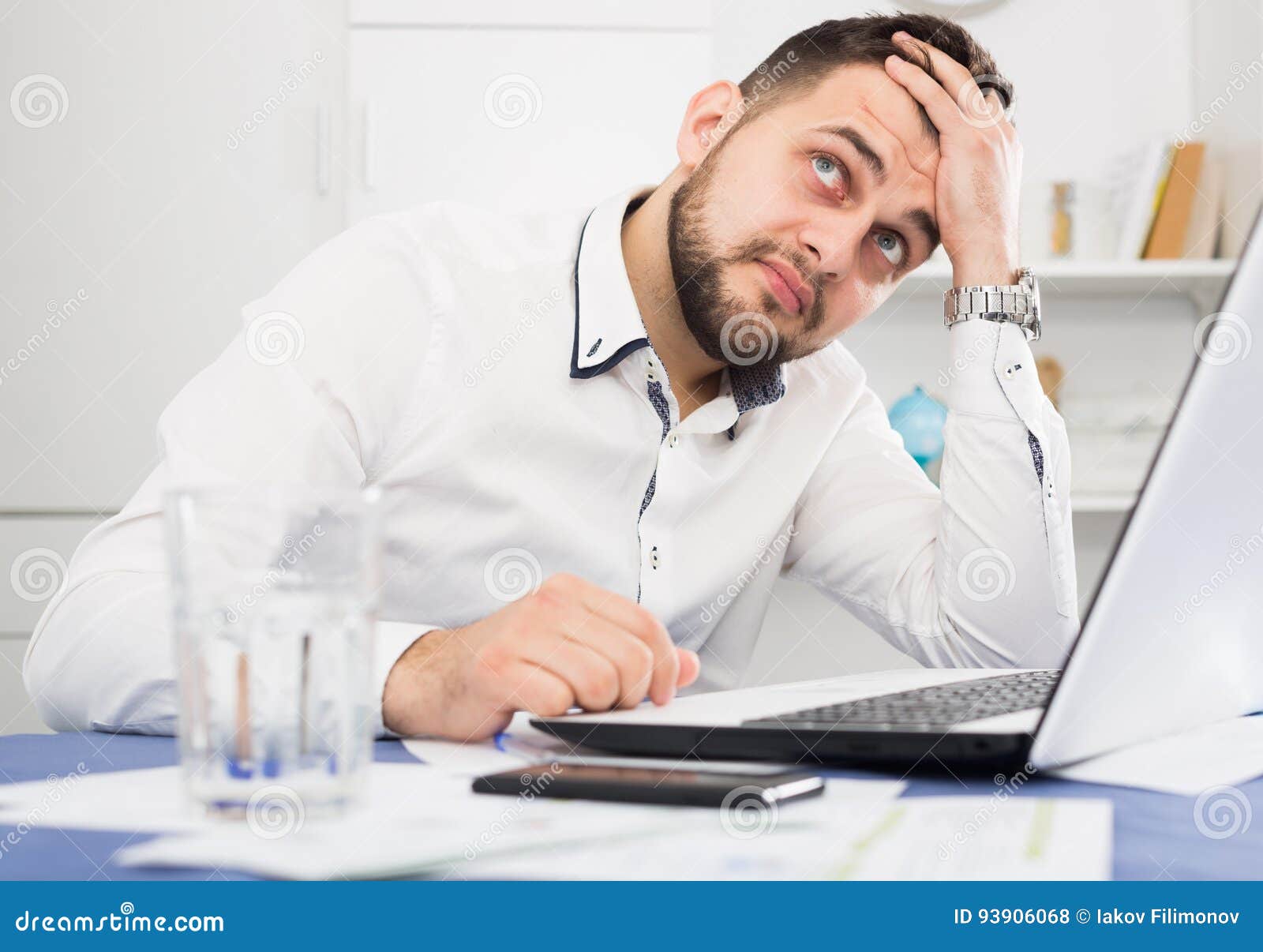 Man Having Problem in Office Stock Photo - Image of businessman, hard ...