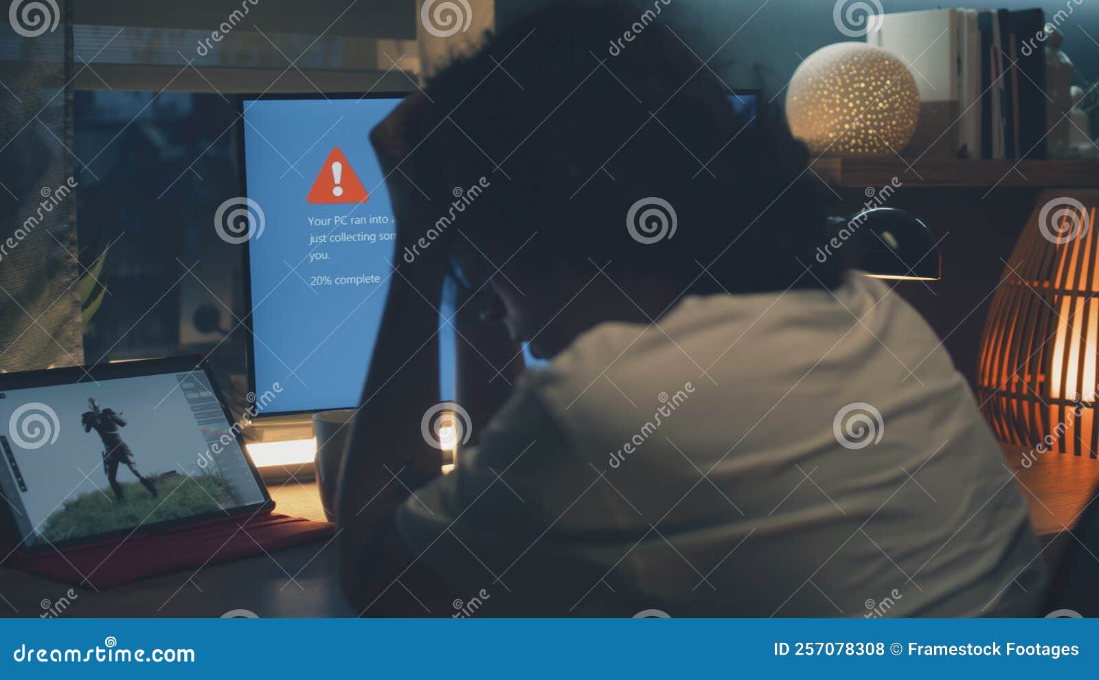 Man Having Problem with Pc during Work Stock Photo - Image of design ...