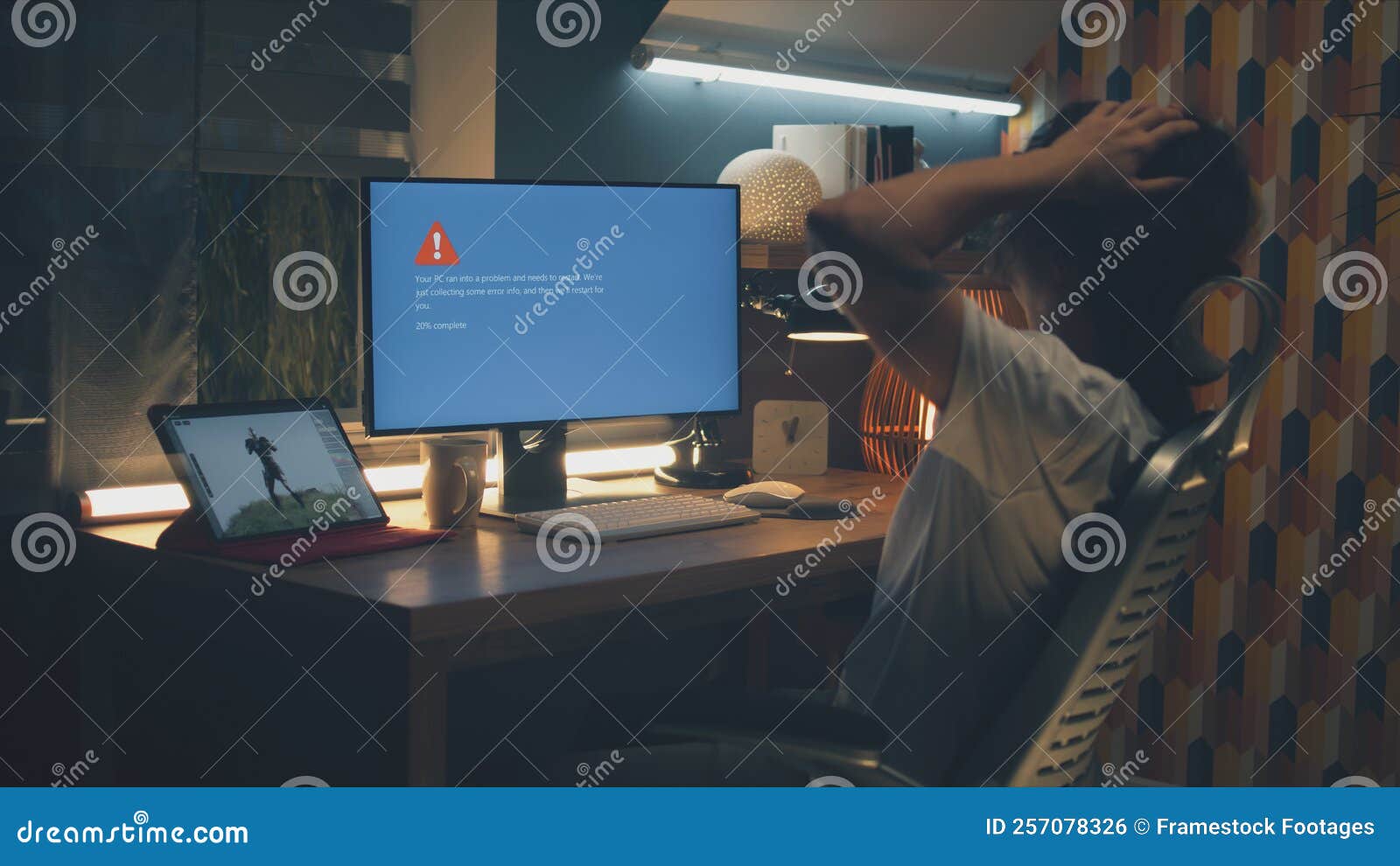 Man Having Problem with Pc during Work Stock Photo - Image of create ...