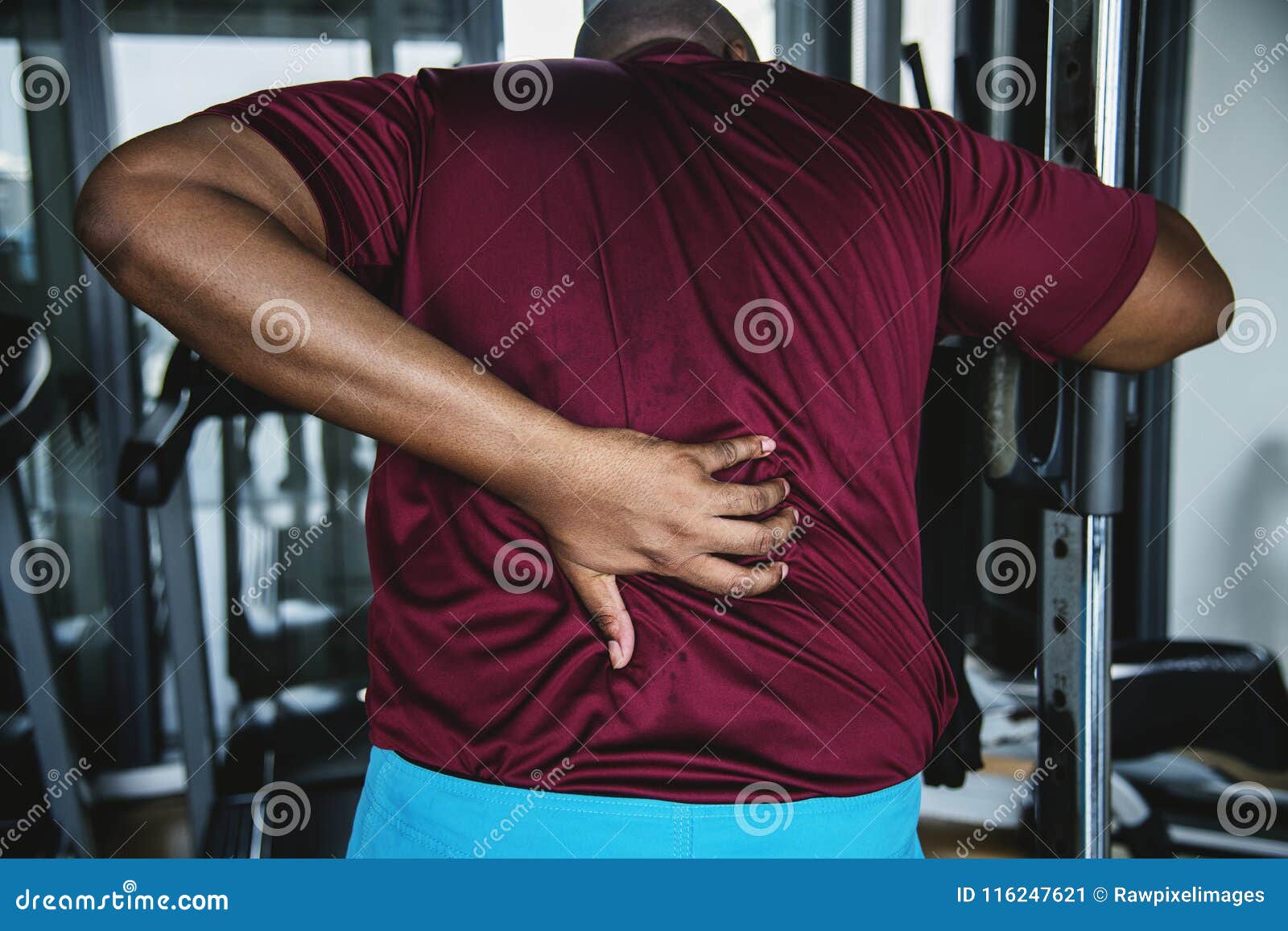 Man Having Problems with His Back Stock Image - Image of american ...