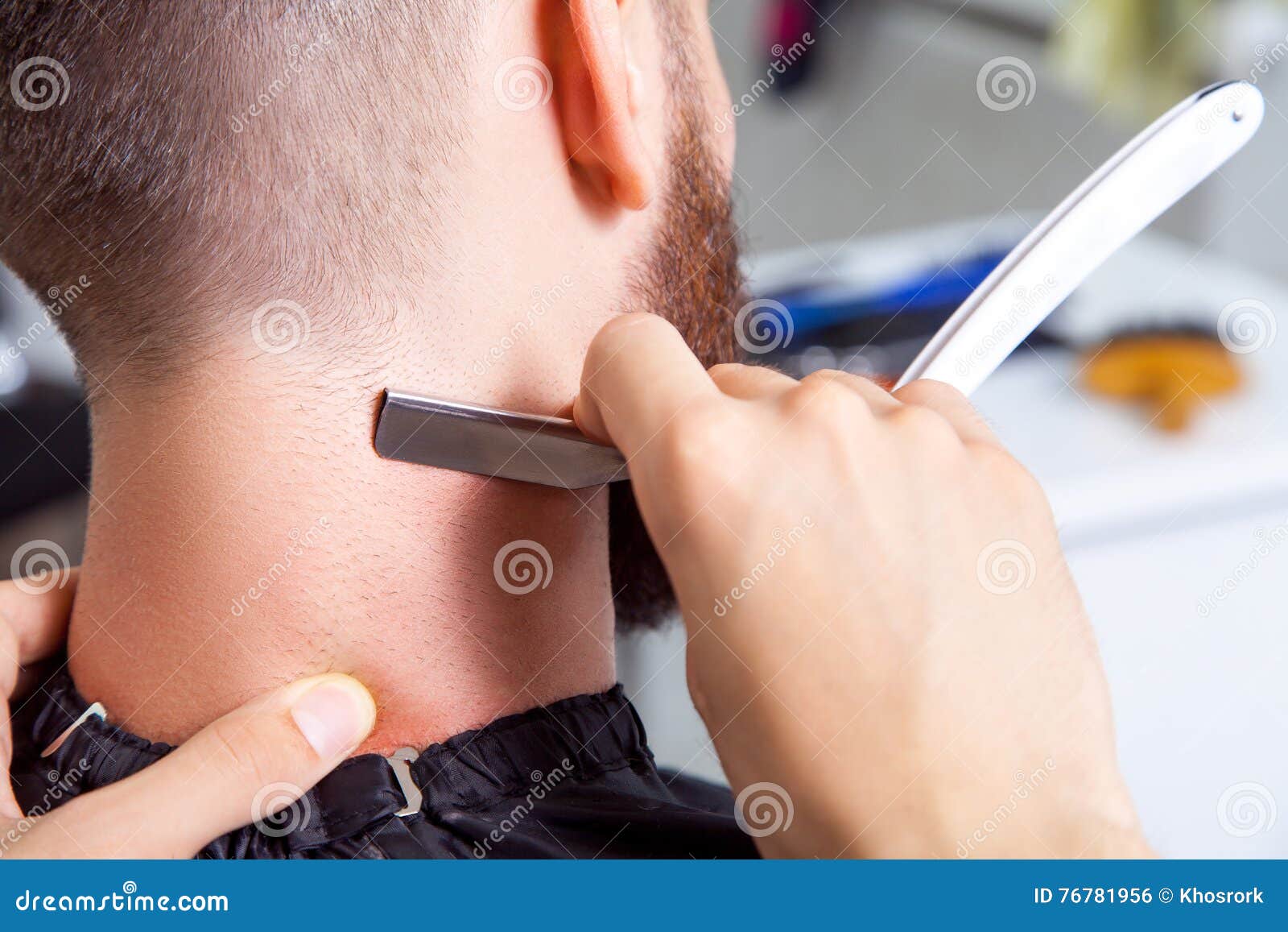 Man Having a Shave at the Barber Shop. Stock Photo - Image of classic ...