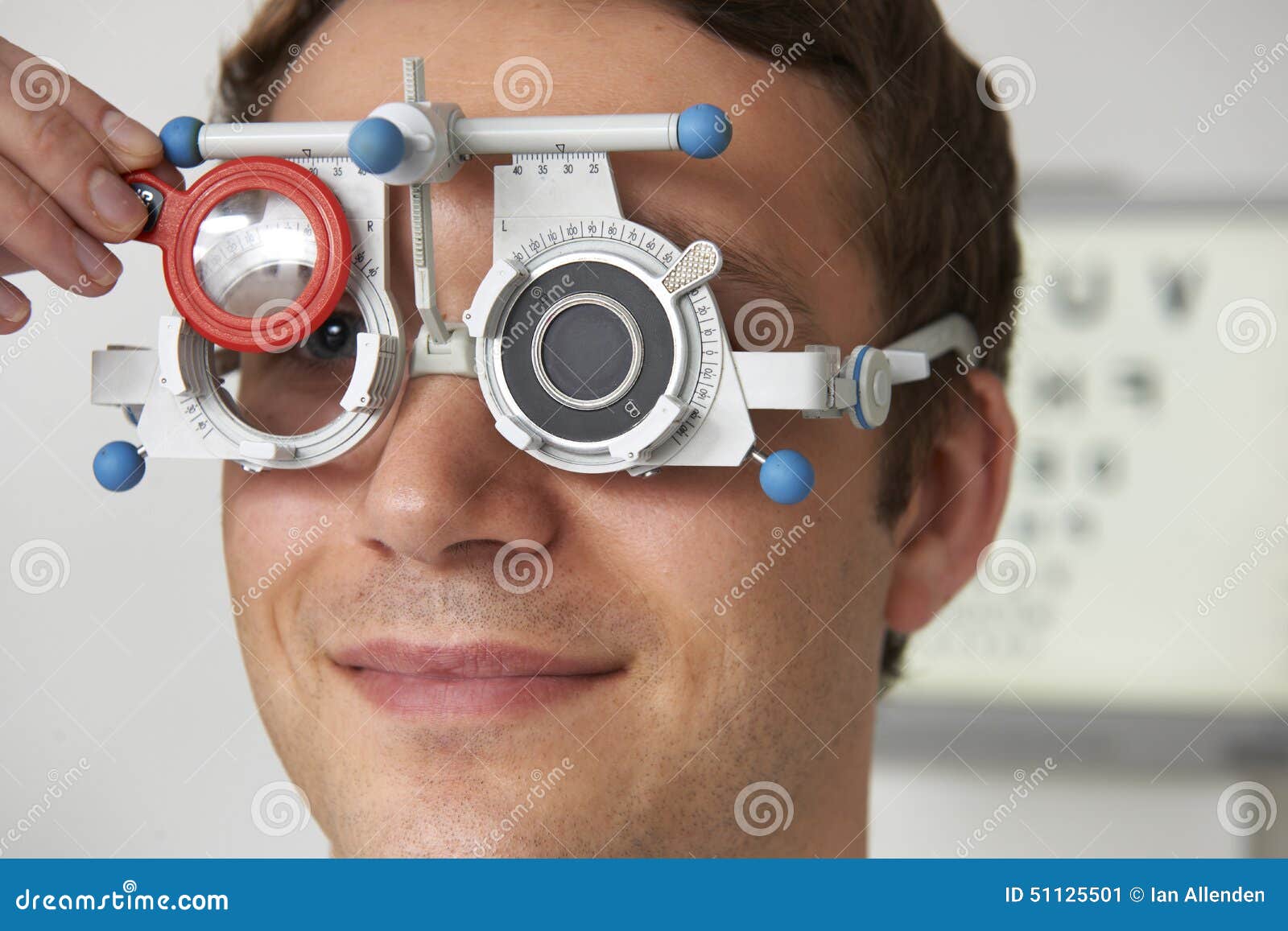 Man Having Sight Test at Optometrist Stock Image - Image of sight ...