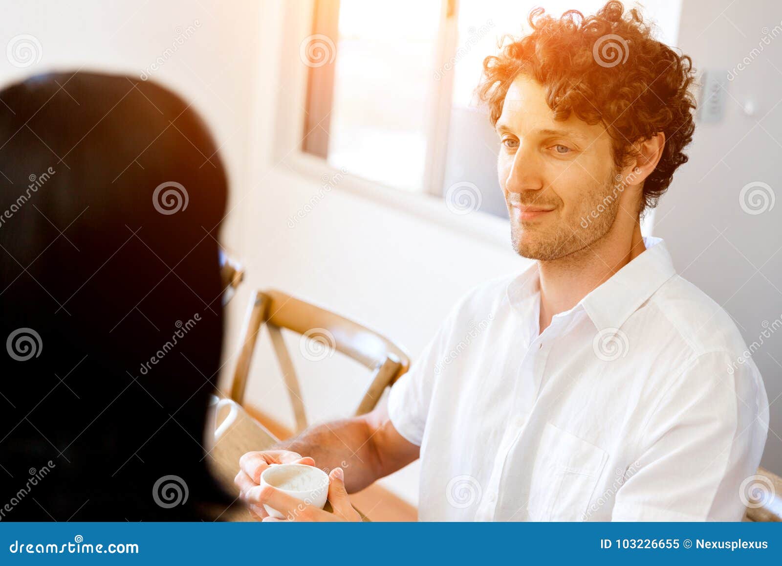 Man having tea at home stock image. Image of home, modern - 103226655