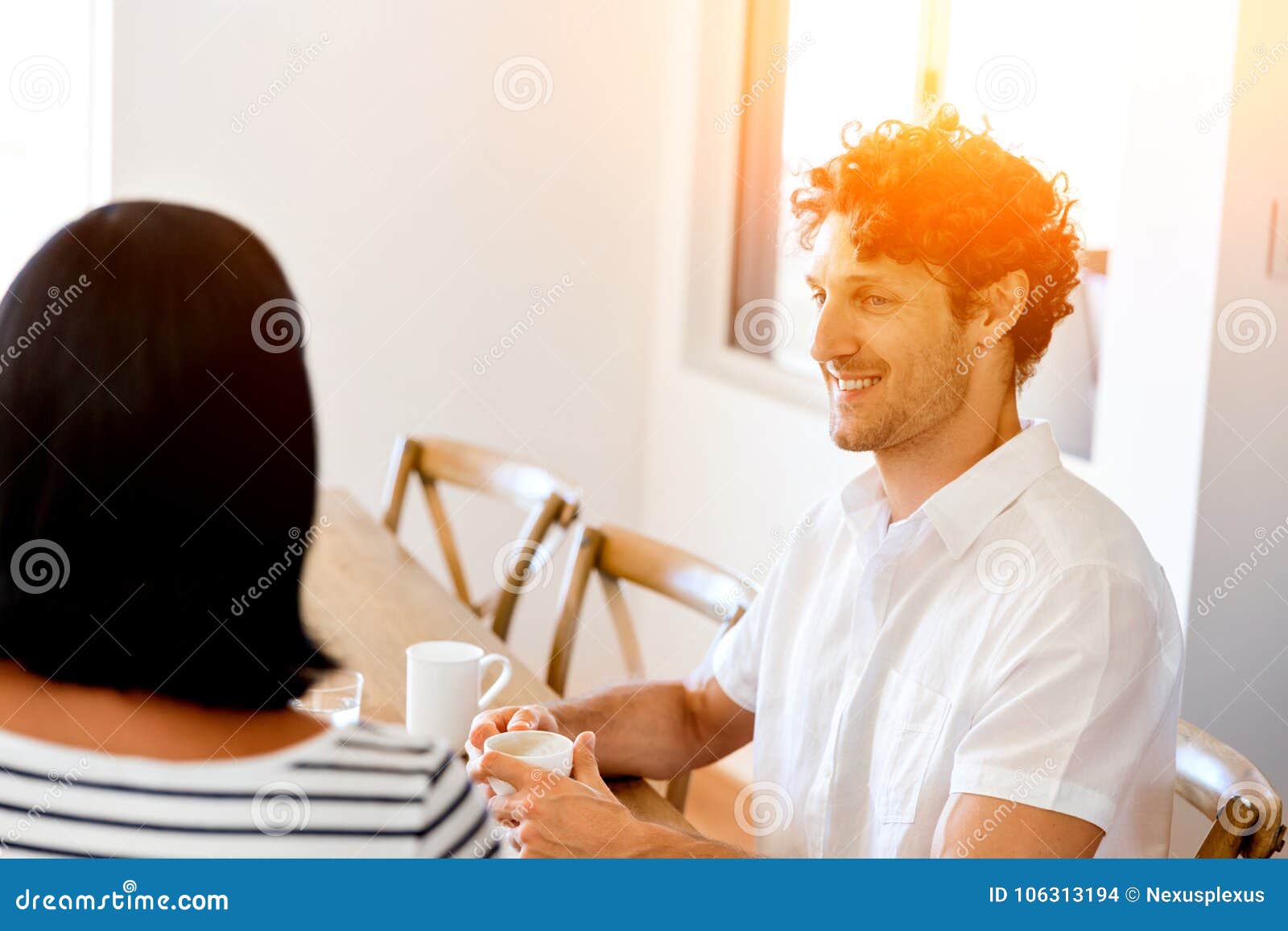 Man having tea at home stock photo. Image of male, holding - 106313194