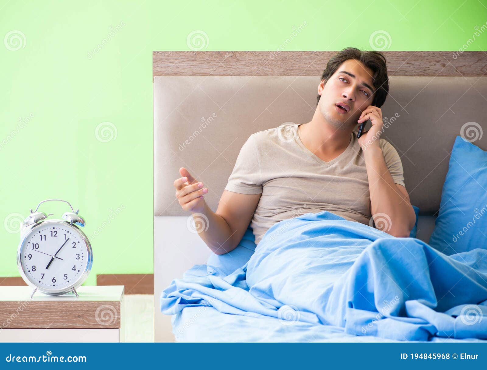 Man Having Trouble with His Sleep Stock Photo - Image of lazy, asleep ...