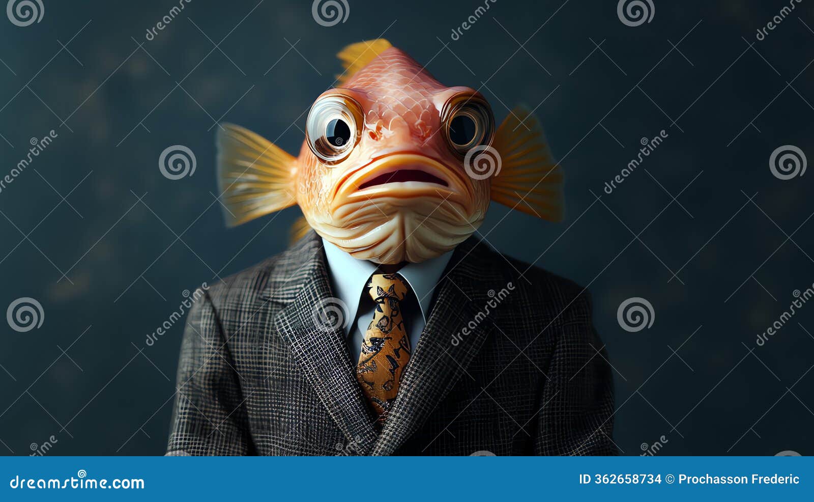 Man with Hawaiian Fish Head, AI Generated Stock Illustration ...