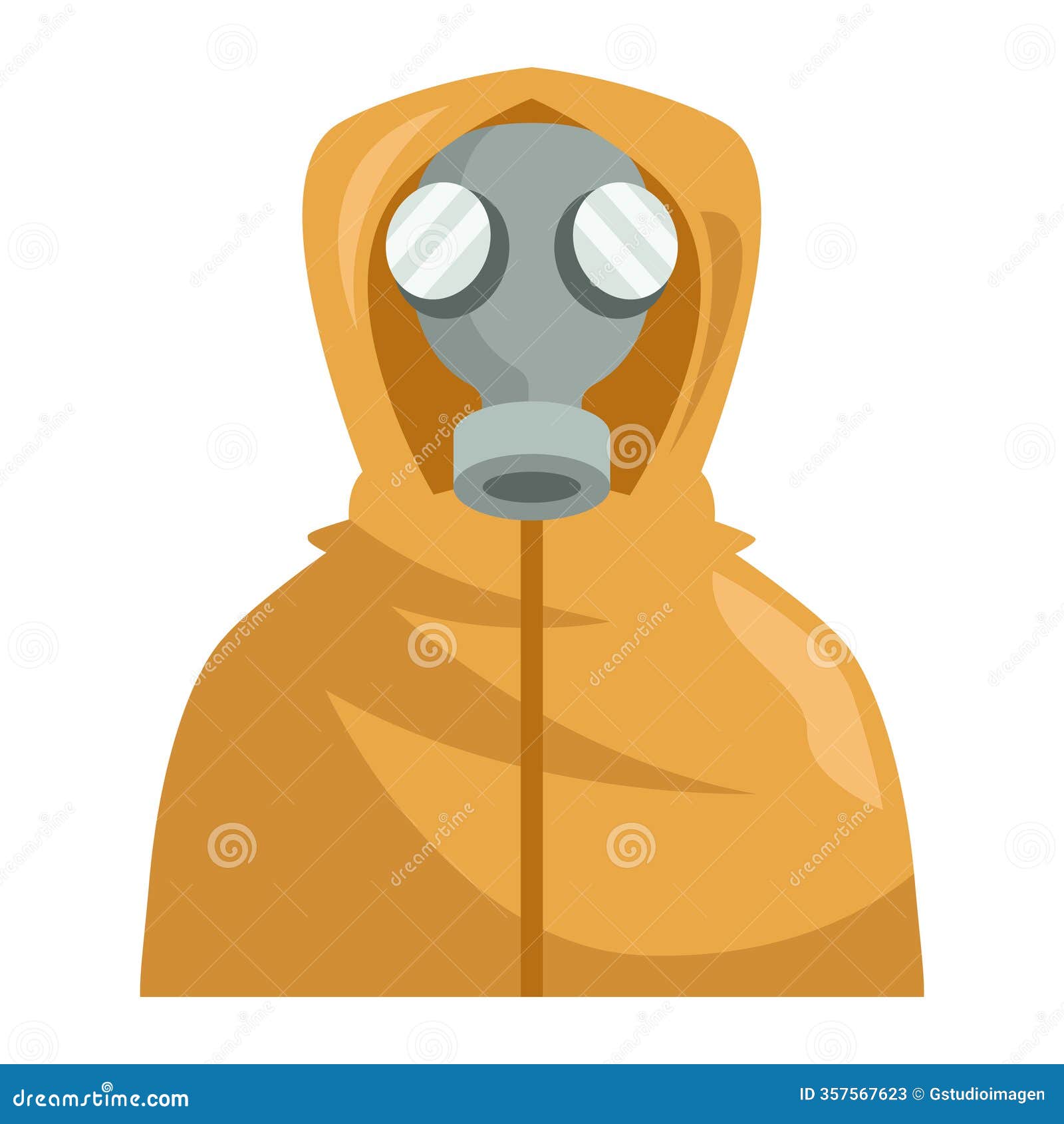 Man In Hazmat Suit With Gas Mask Illustration Cartoon Vector ...