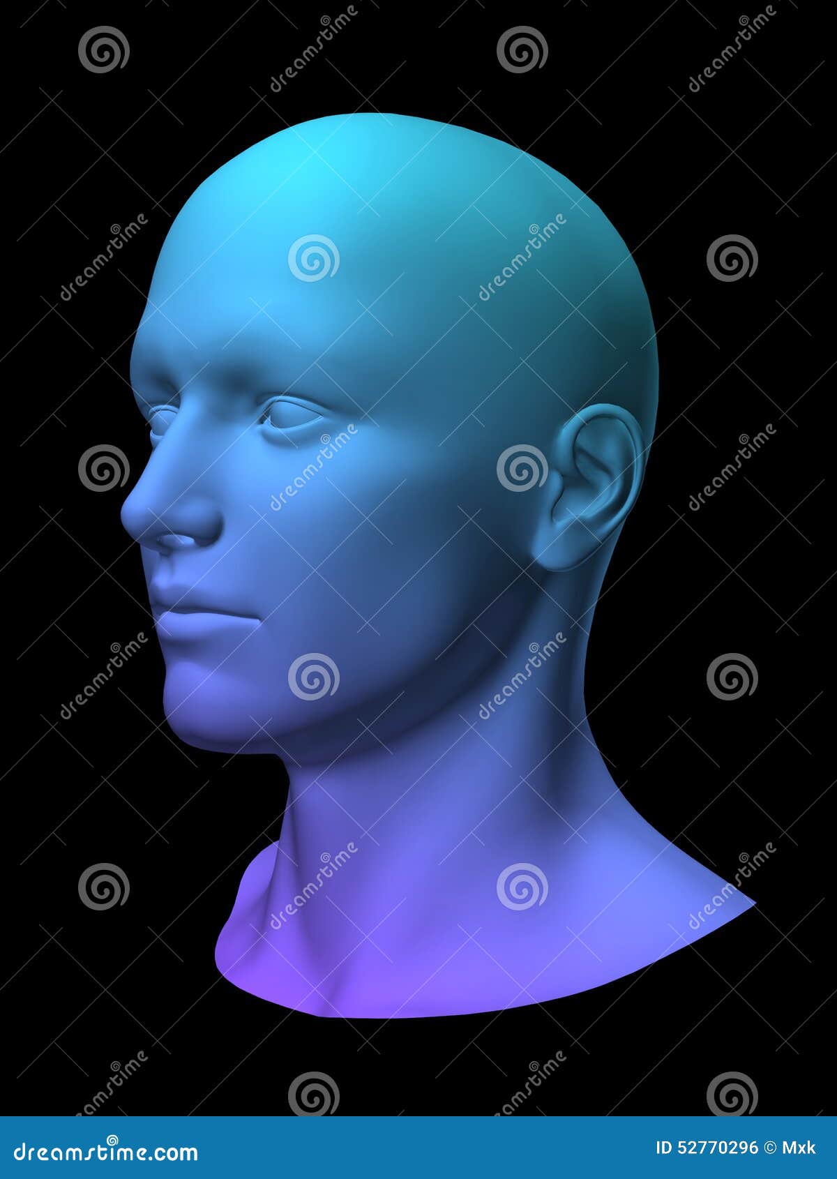 Man head stock illustration. Illustration of blue, features - 52770296