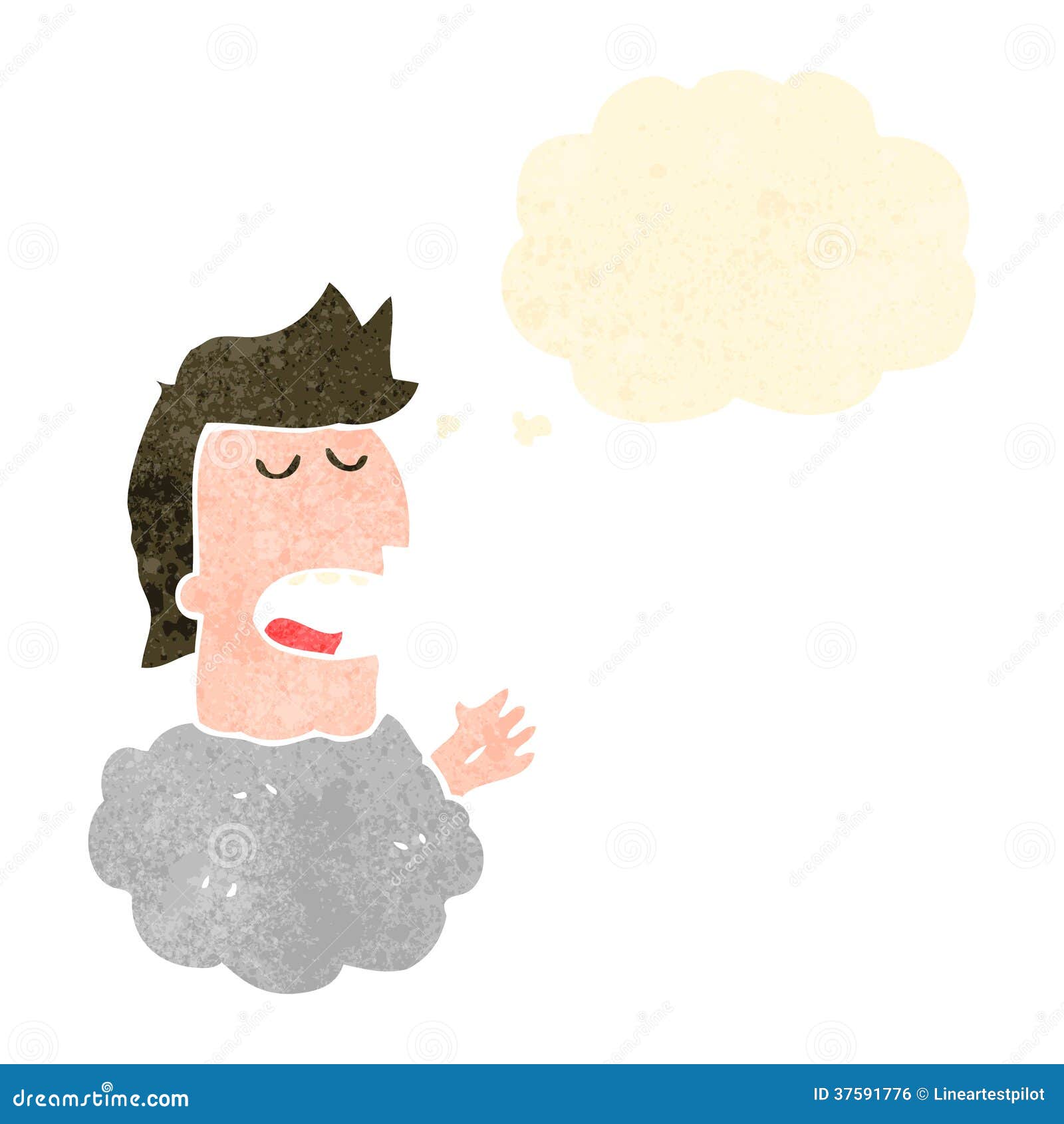 Man with Head in Clouds Cartoon Stock Vector - Illustration of balloon ...