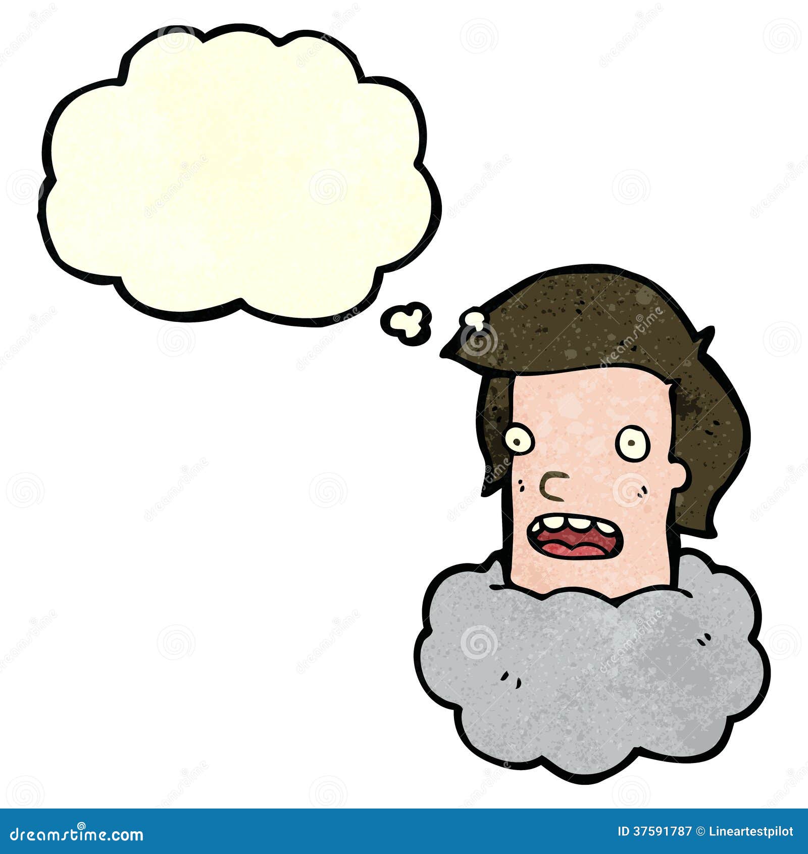 Man with Head in Clouds Cartoon Stock Vector - Illustration of cute ...