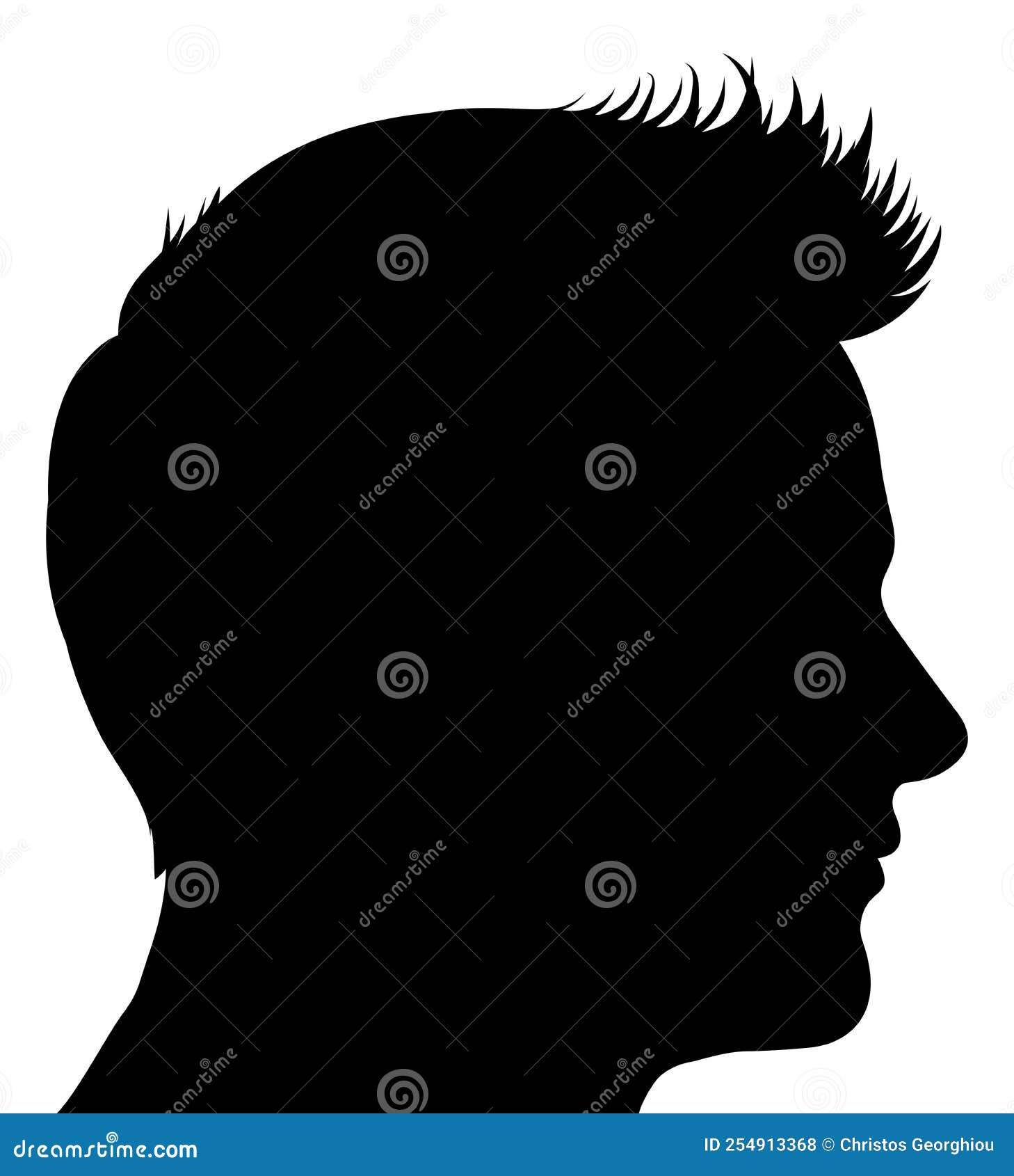 Man Head Face Silhouette Profile Stock Vector - Illustration of head ...